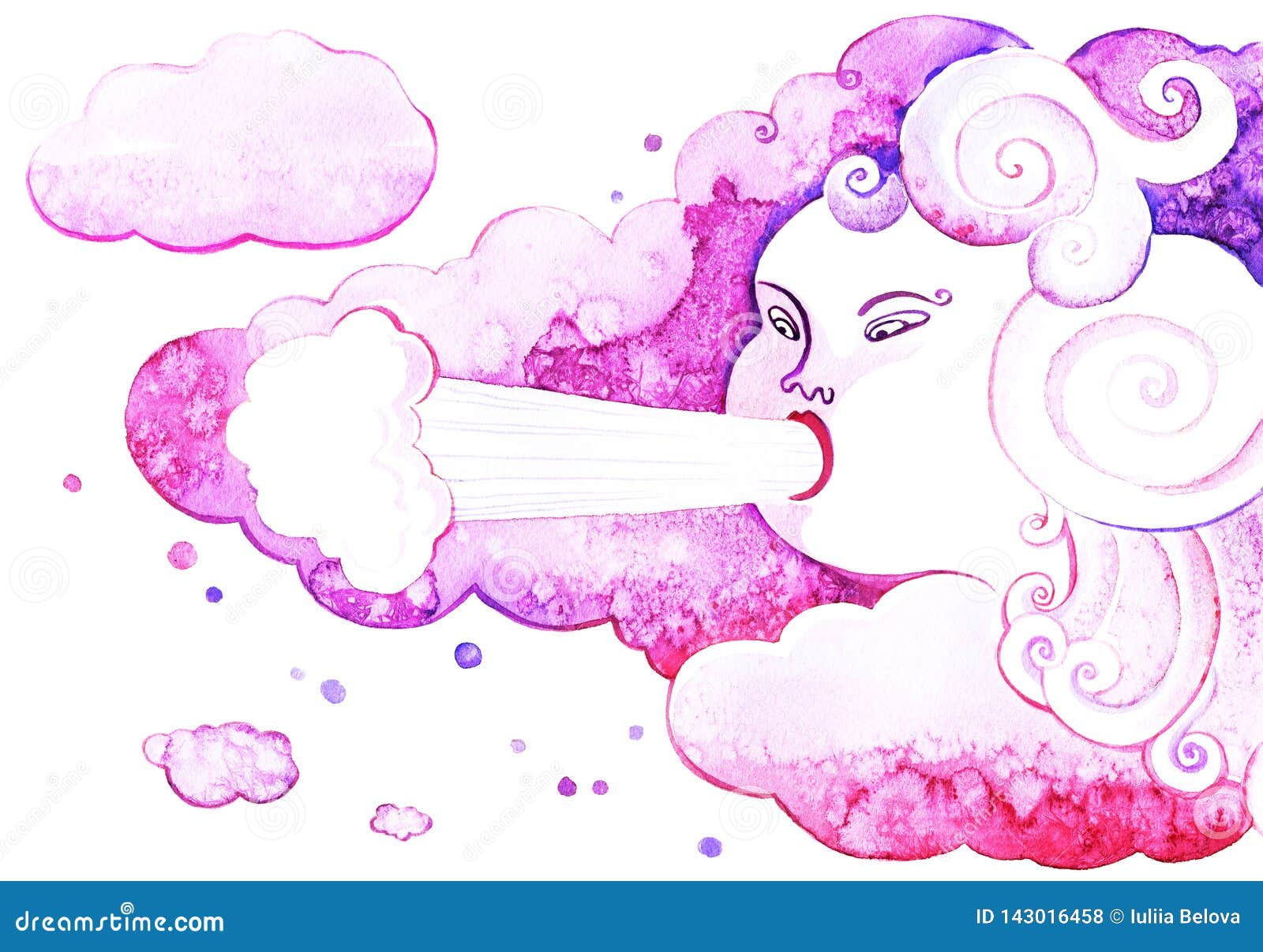 Cloud Element, the Wind Face Blow Clouds Stock Illustration ...