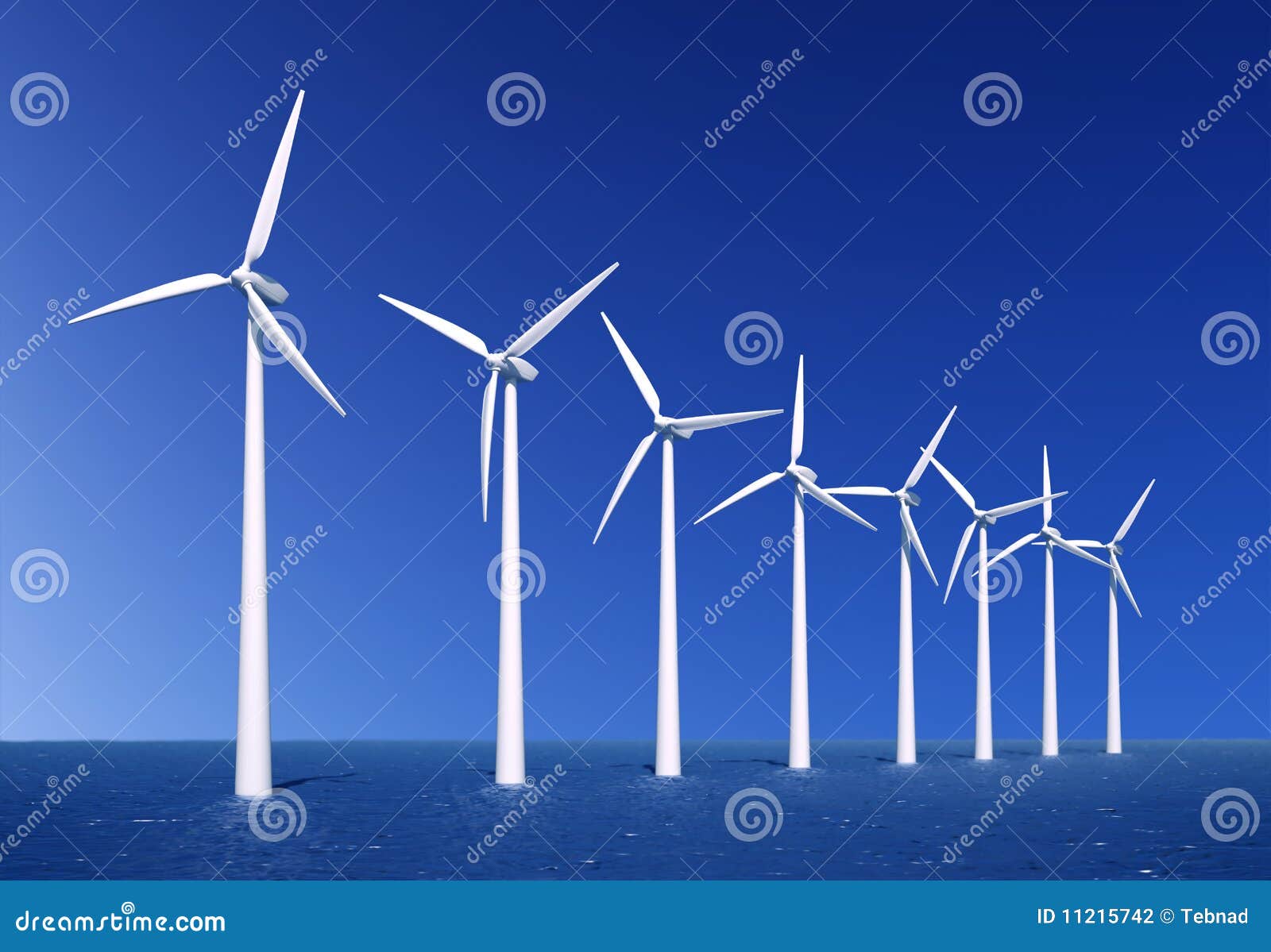 Wind farm stock photo. Image of horizon, cloud, ocean - 11215742