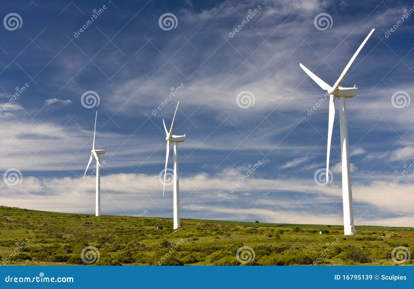 Wind Farm In A Mediterranean Shrubland Ecosystem Stock Image ...