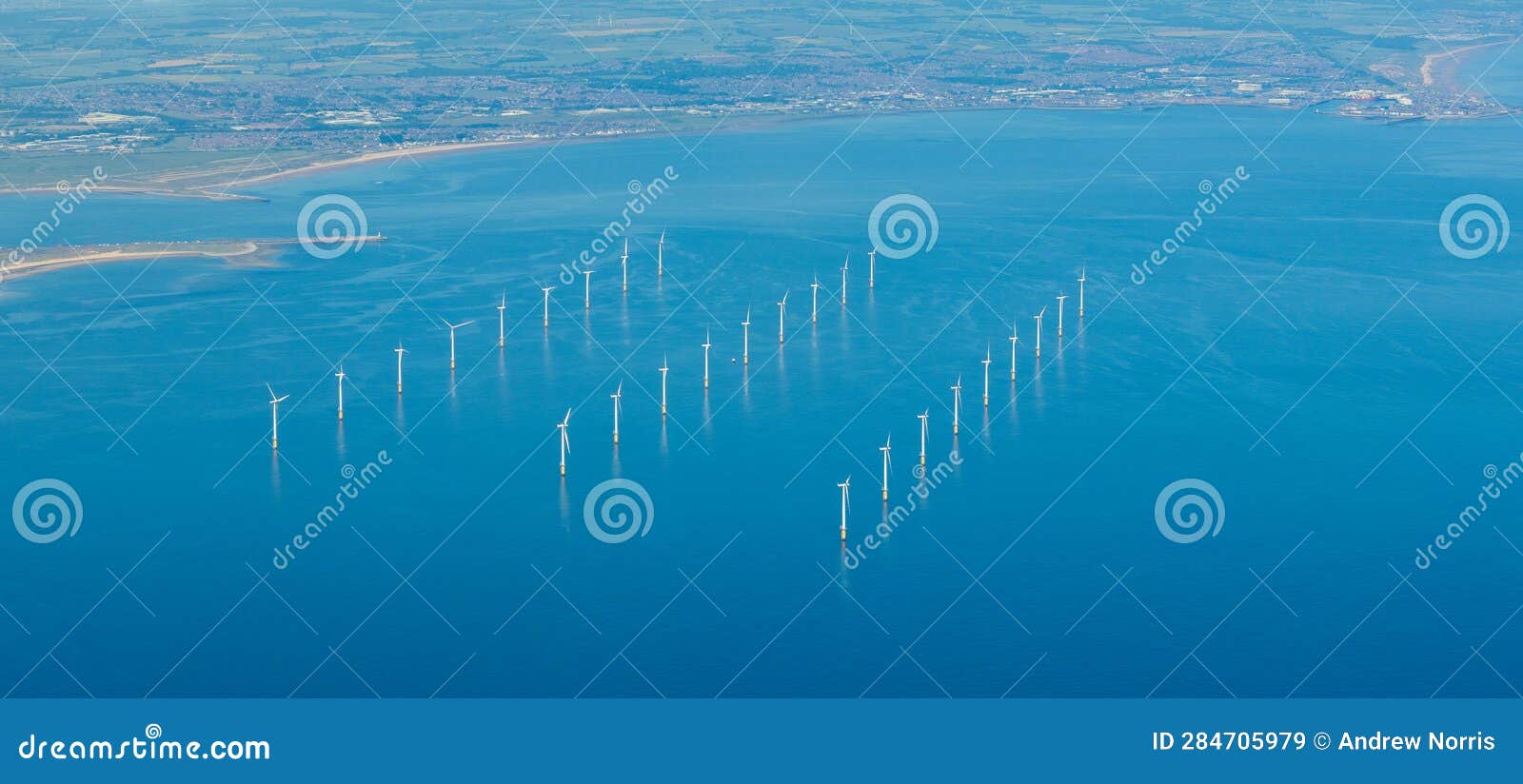 Wind Farm from the Air stock image. Image of british - 284705979