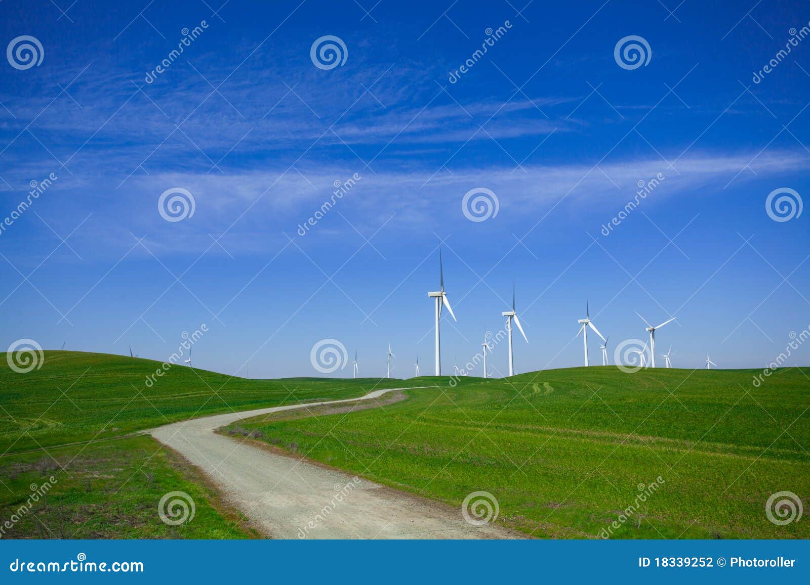 Wind Farm with blue sky stock photo. Image of generation - 18339252