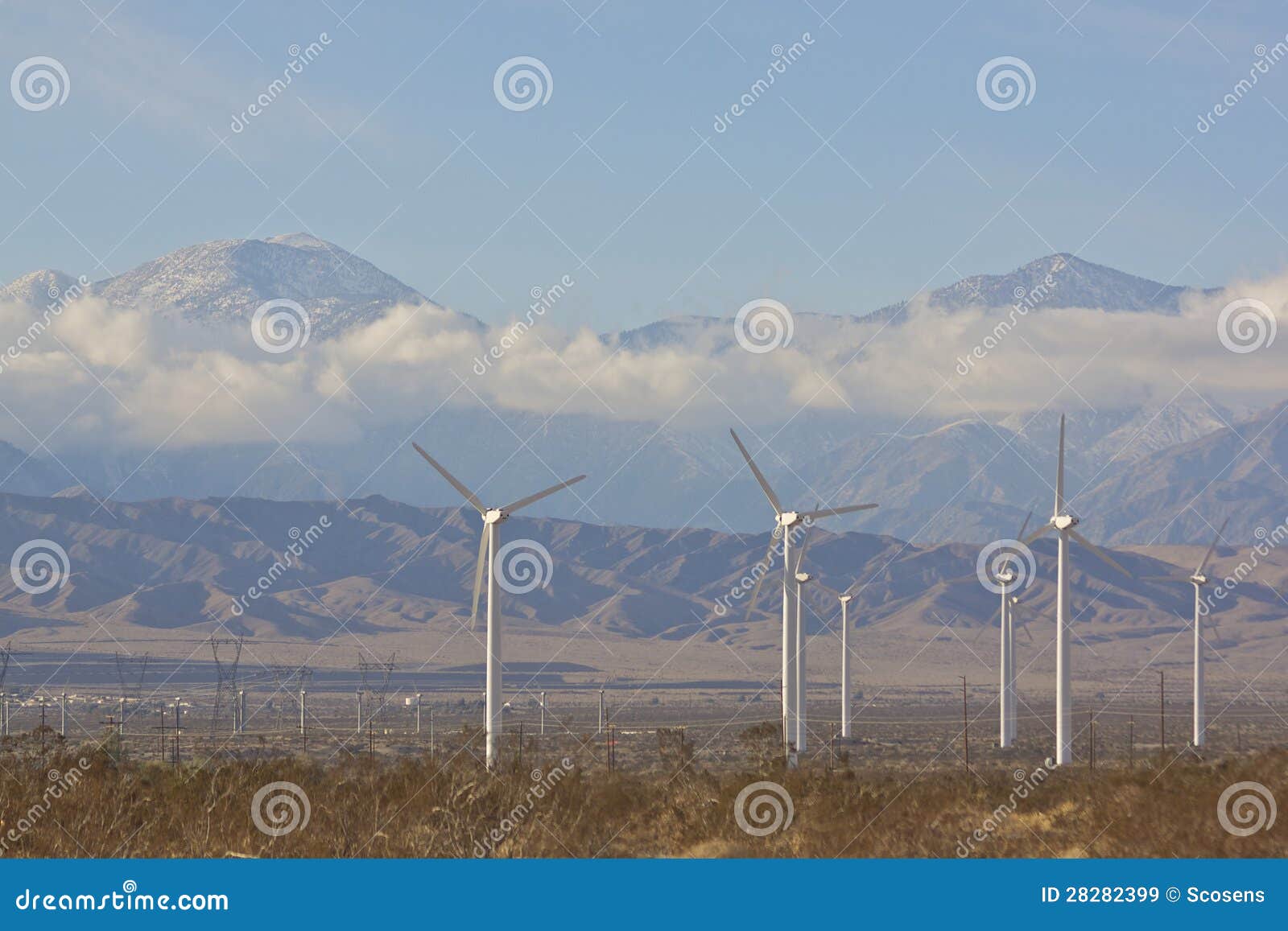 Wind Farm in the Desert stock image. Image of generate - 28282399