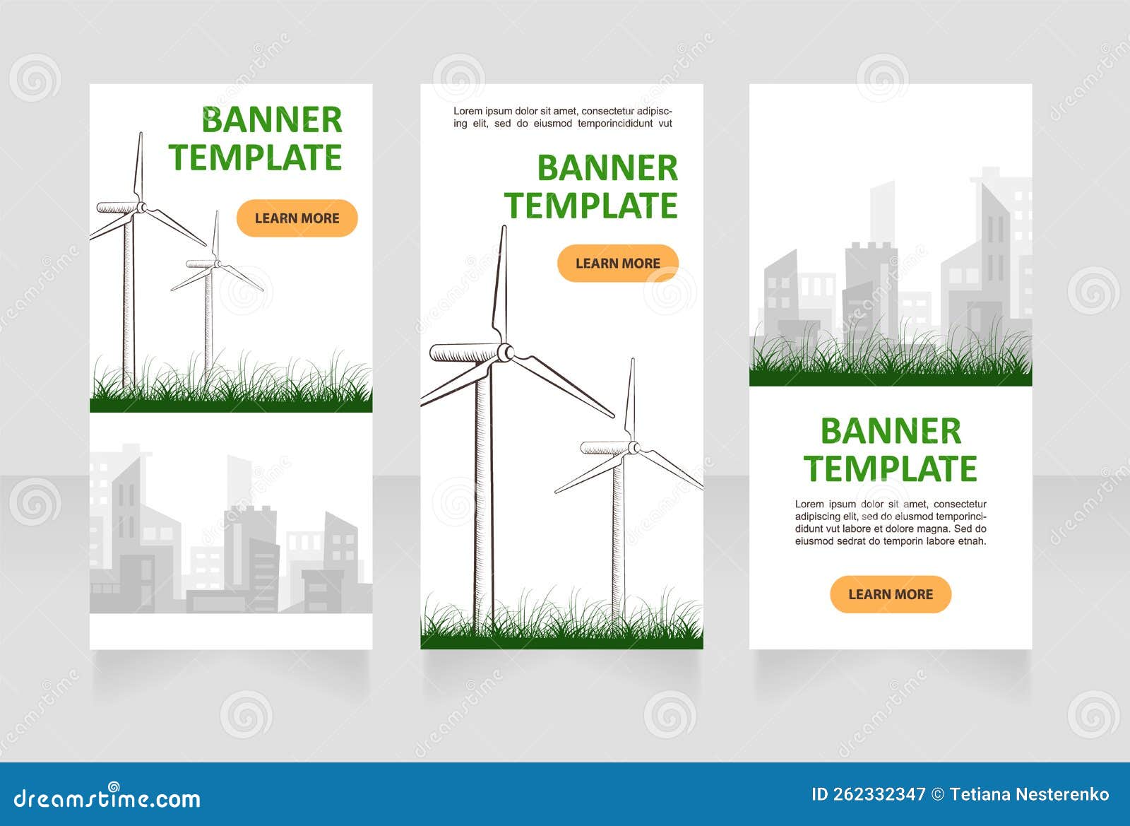 Wind Farm Equipment Web Banner Design Template Stock Vector ...