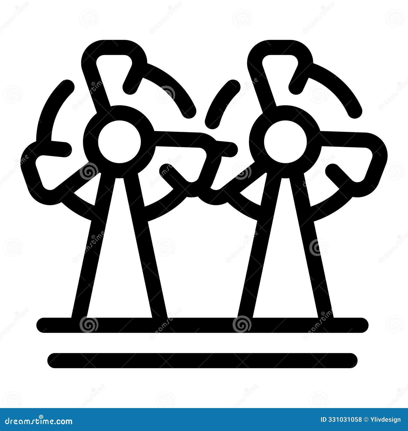 Wind Farm Generating Clean Energy with Turbines Rotating Stock ...