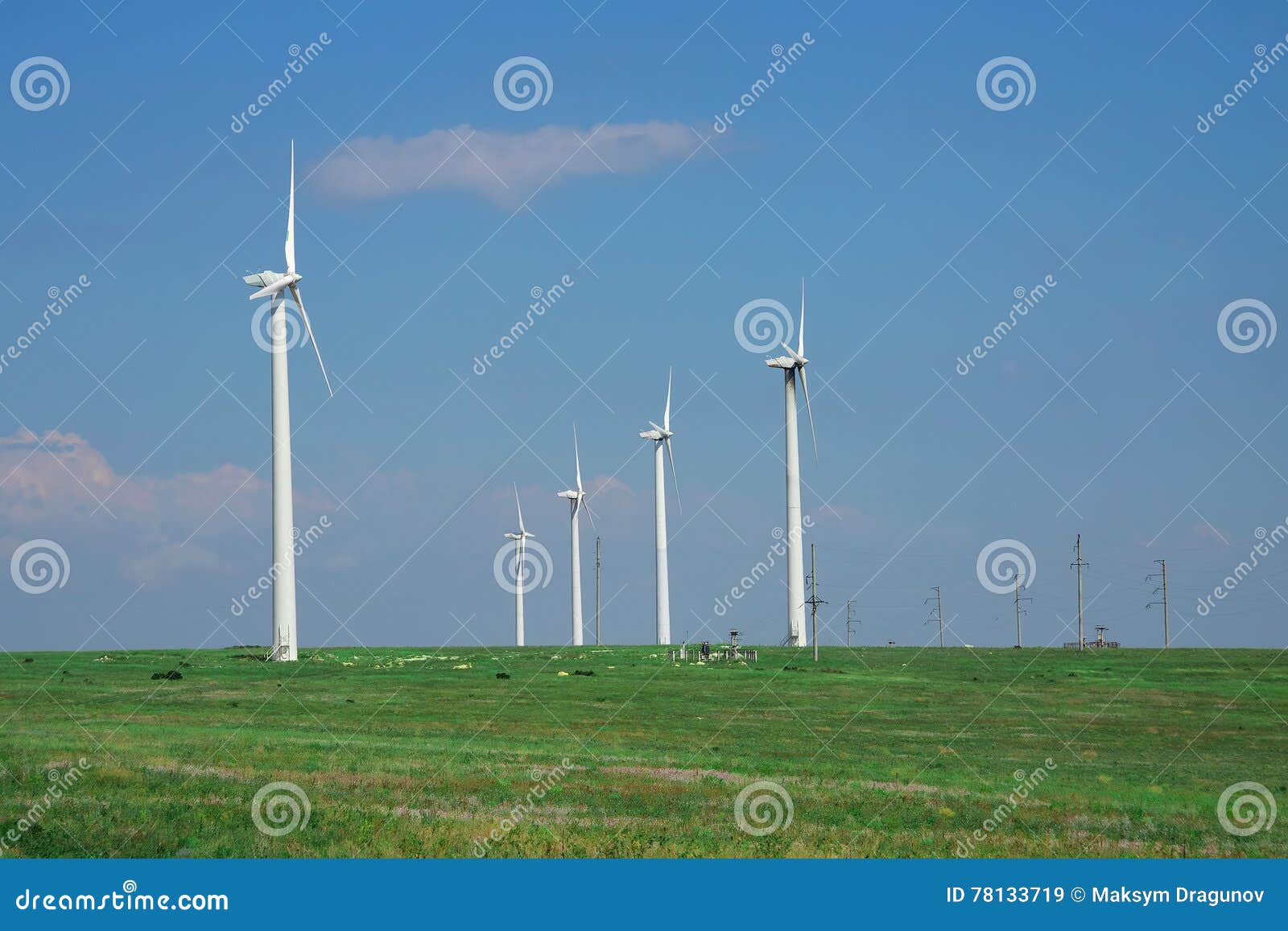 Wind farm on the hill stock image. Image of environmental - 78133719