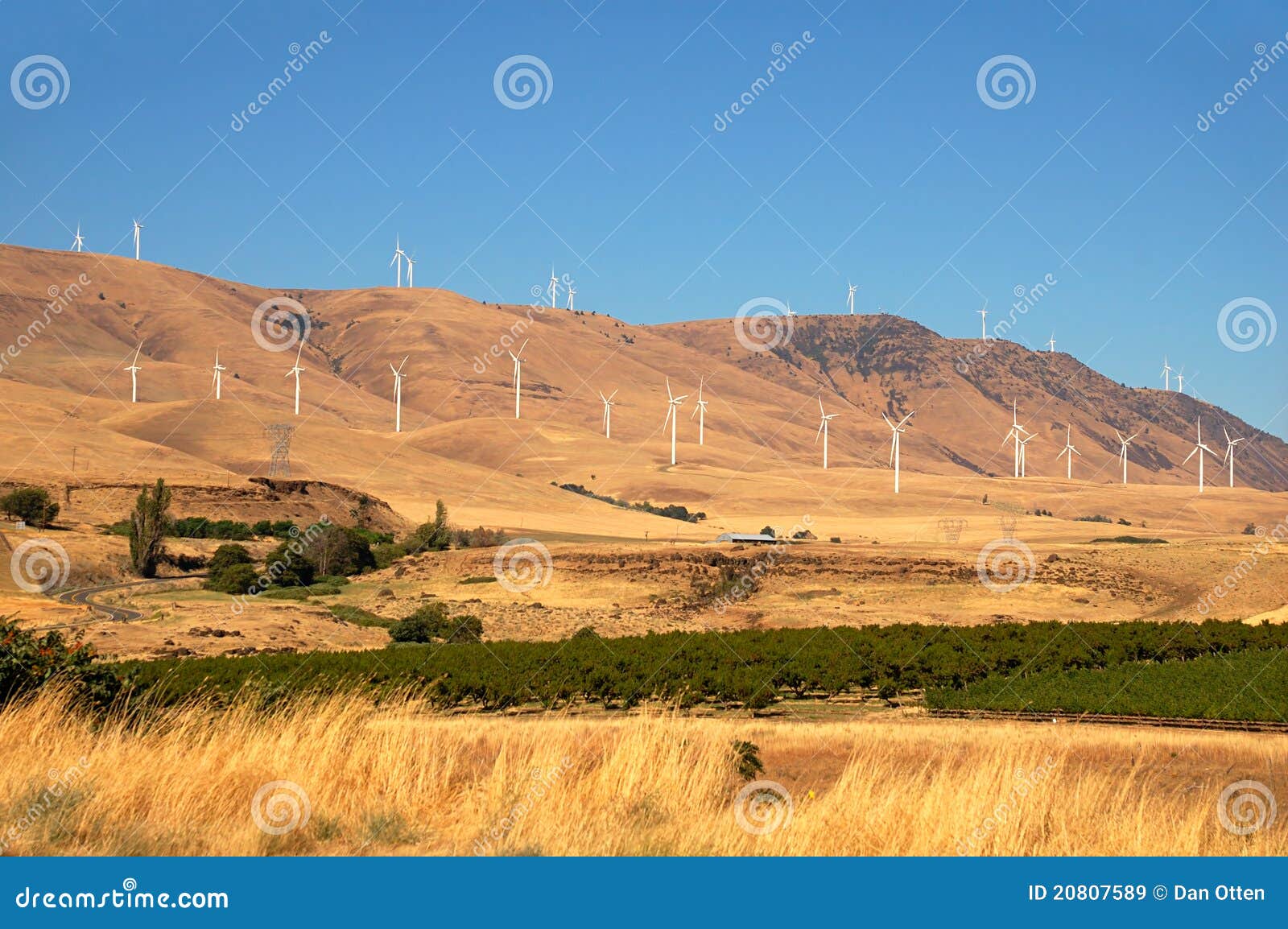 Wind Farm in the Hills stock image. Image of electric - 20807589