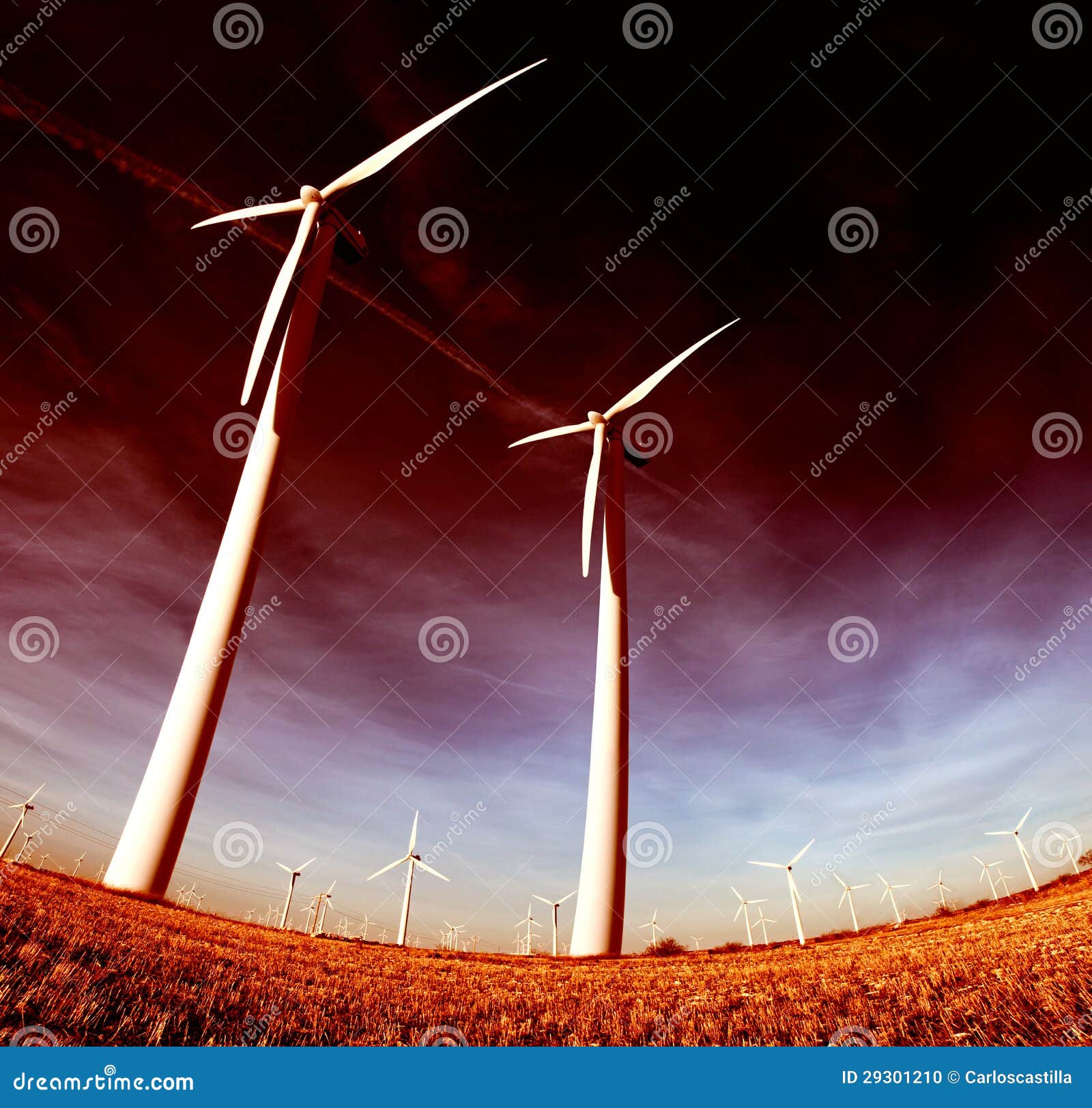 Windmills, Industrial Eolic Installation Stock Photo - Image of dynamic ...