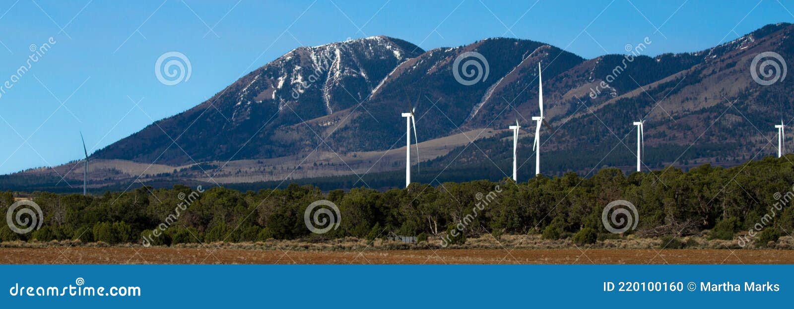 Wind Farm Near the Mountains of Eastern Utah Stock Photo - Image of ...