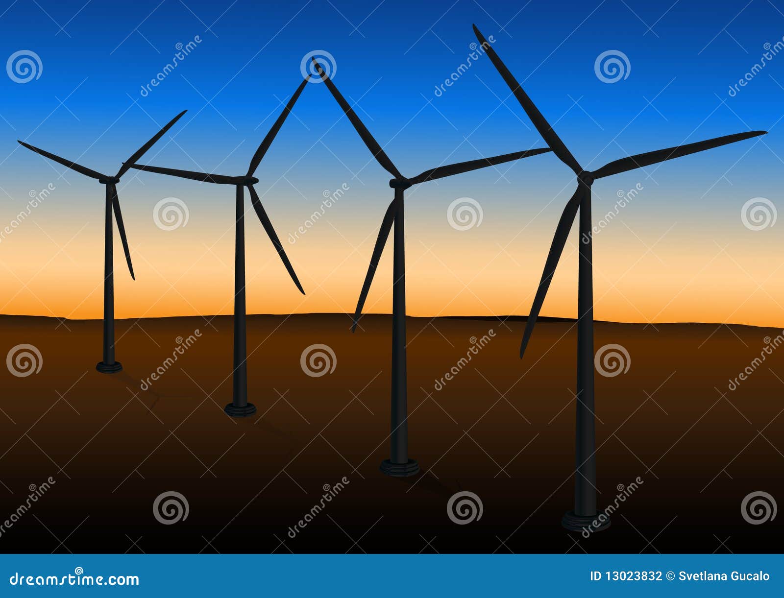 3d Wind Farm On A Floating Low Poly Island. Eco Green Energy Concept ...