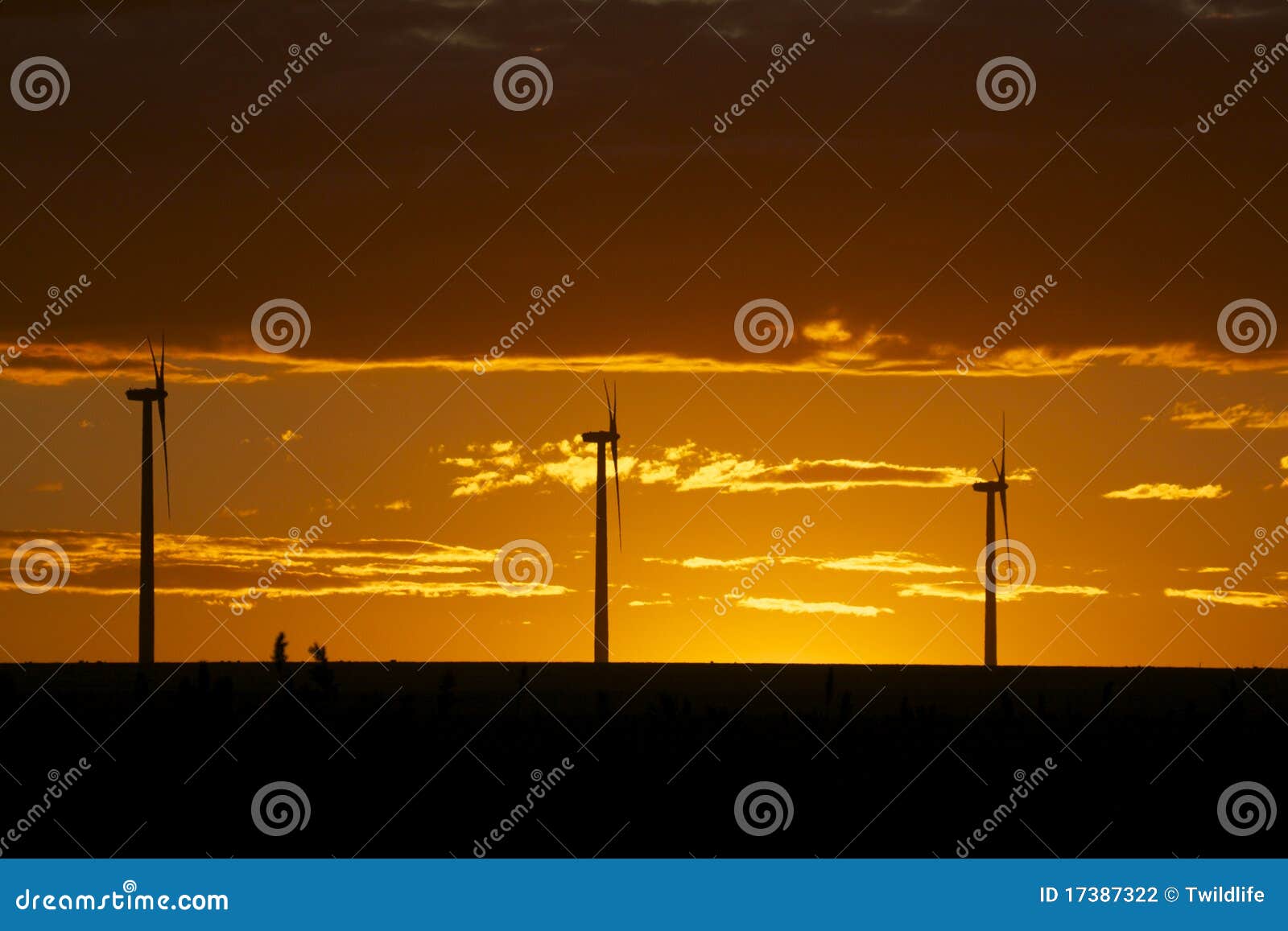Wind Farm in Sunset stock photo. Image of wind, environmental - 17387322
