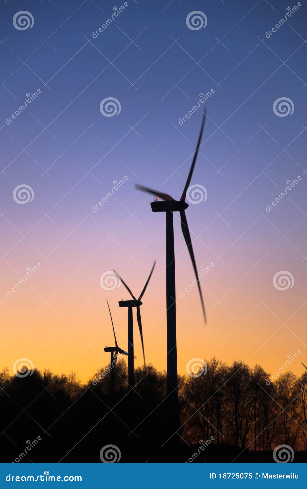 Wind farm at sunset stock image. Image of nature, generation - 18725075