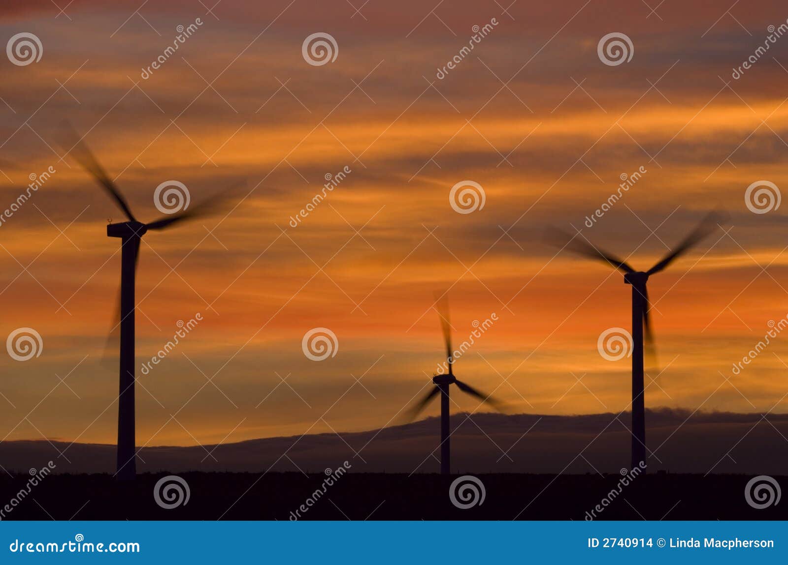 Wind Farm Sunset stock photo. Image of energy, green, windmill - 2740914