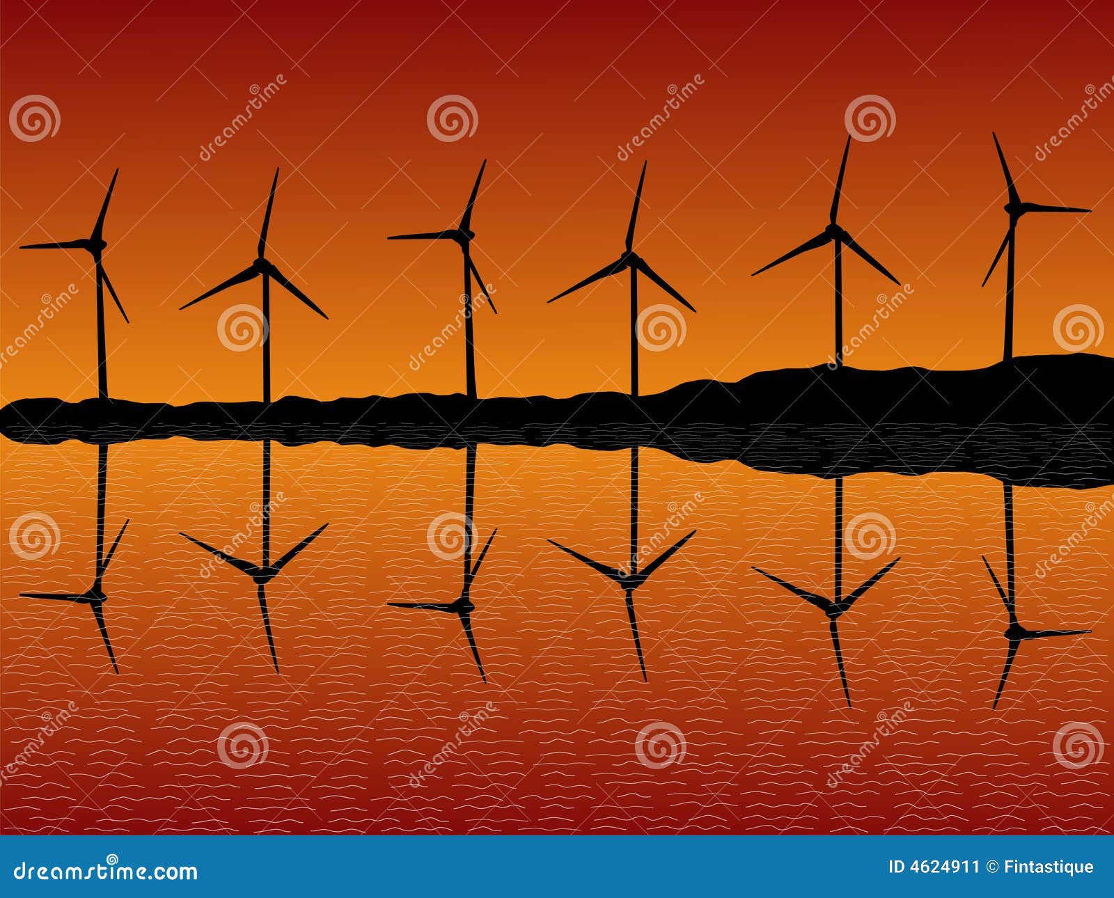 3d Wind Farm On A Floating Low Poly Island. Eco Green Energy Concept ...