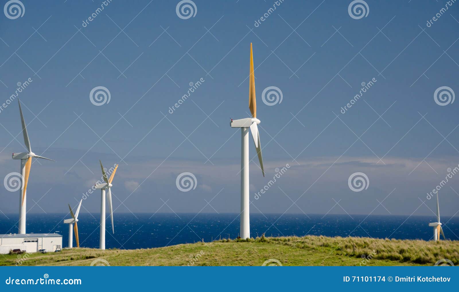 Wind farm at Upolu Point stock photo. Image of fence - 71101174