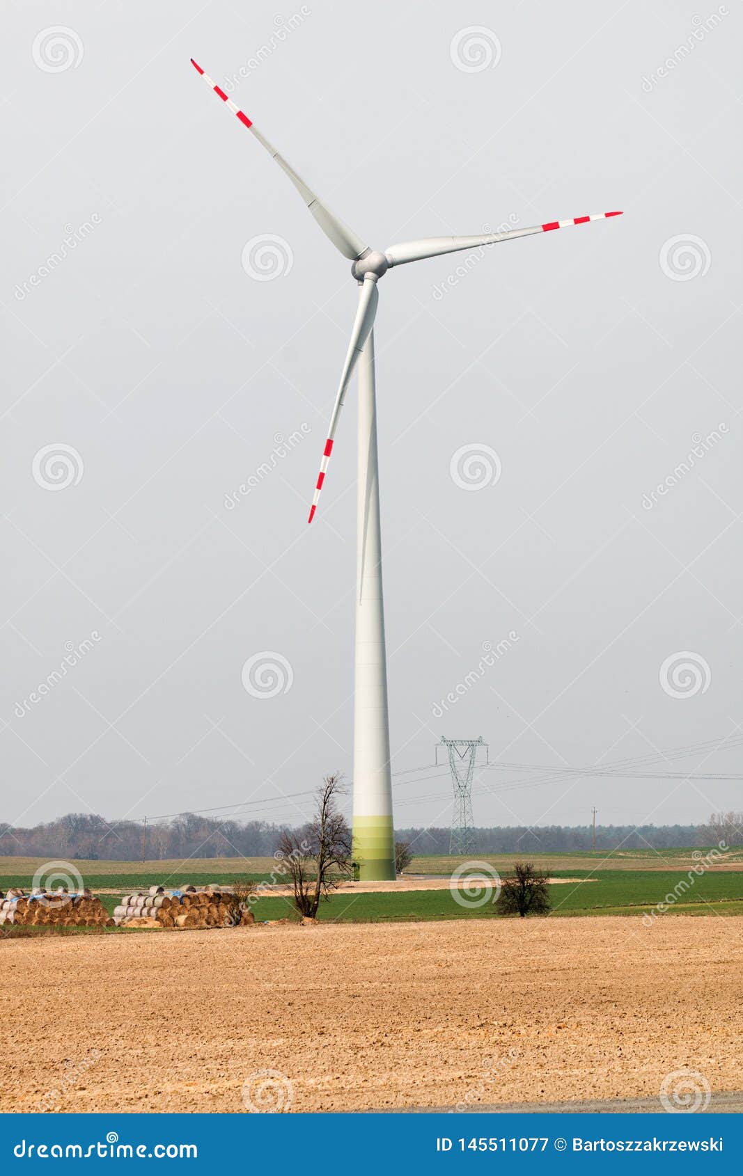 Wind Farm with Windmill from Far Away Stock Image - Image of nature ...