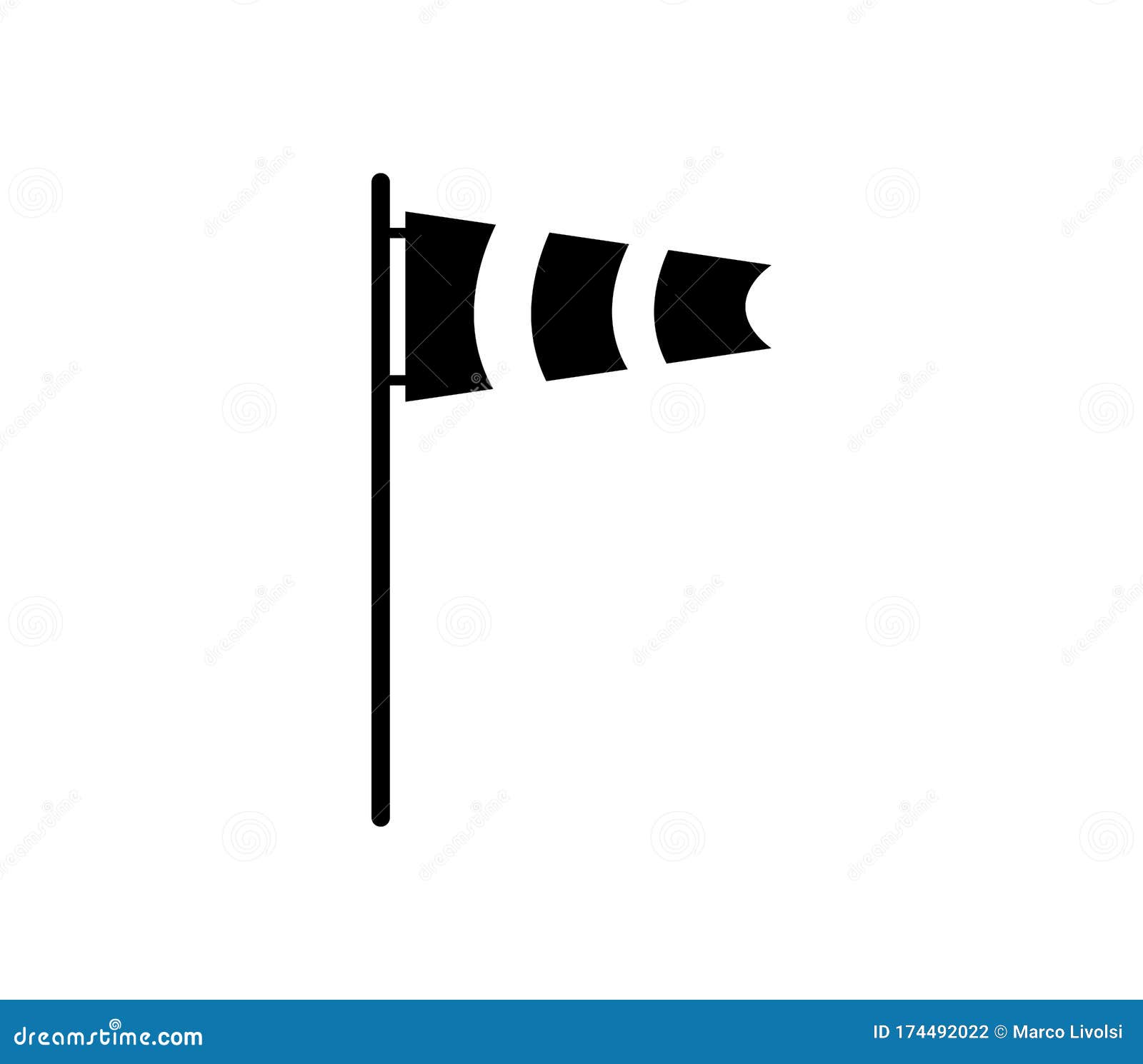 Wind Flag Icon Illustrated in Vector on White Background Stock ...
