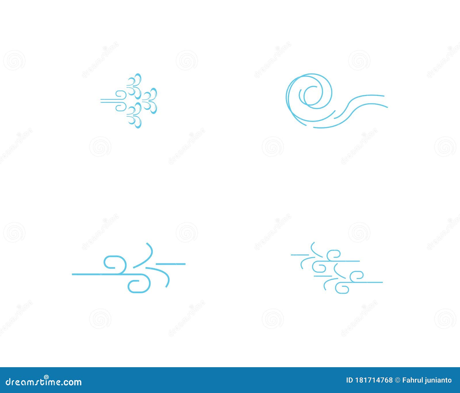 Wind Flat Line Logo Template Vector Illustration Stock Illustration ...