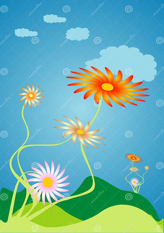 Wind flowers stock vector. Illustration of flowers, natural - 851153