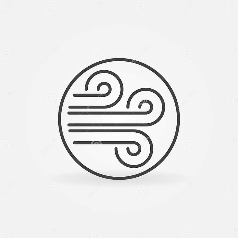 Wind Flows Inside Circle Vector Concept Outline Icon Stock Vector ...