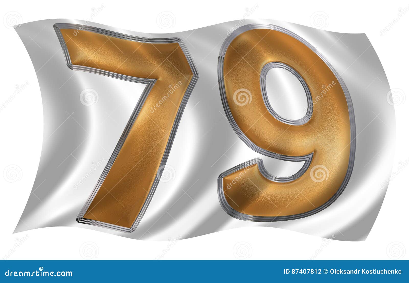 In the Wind Fluttering the Flag with Numeral 79, Seventy Nine, I Stock ...