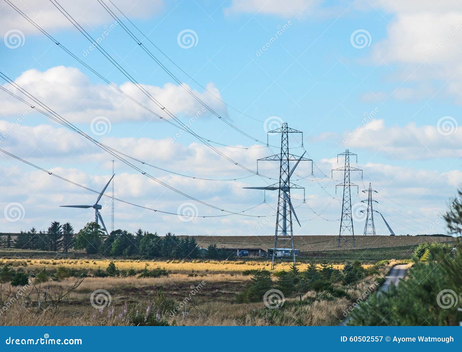 Wind generated electricity stock image. Image of grid - 60502557