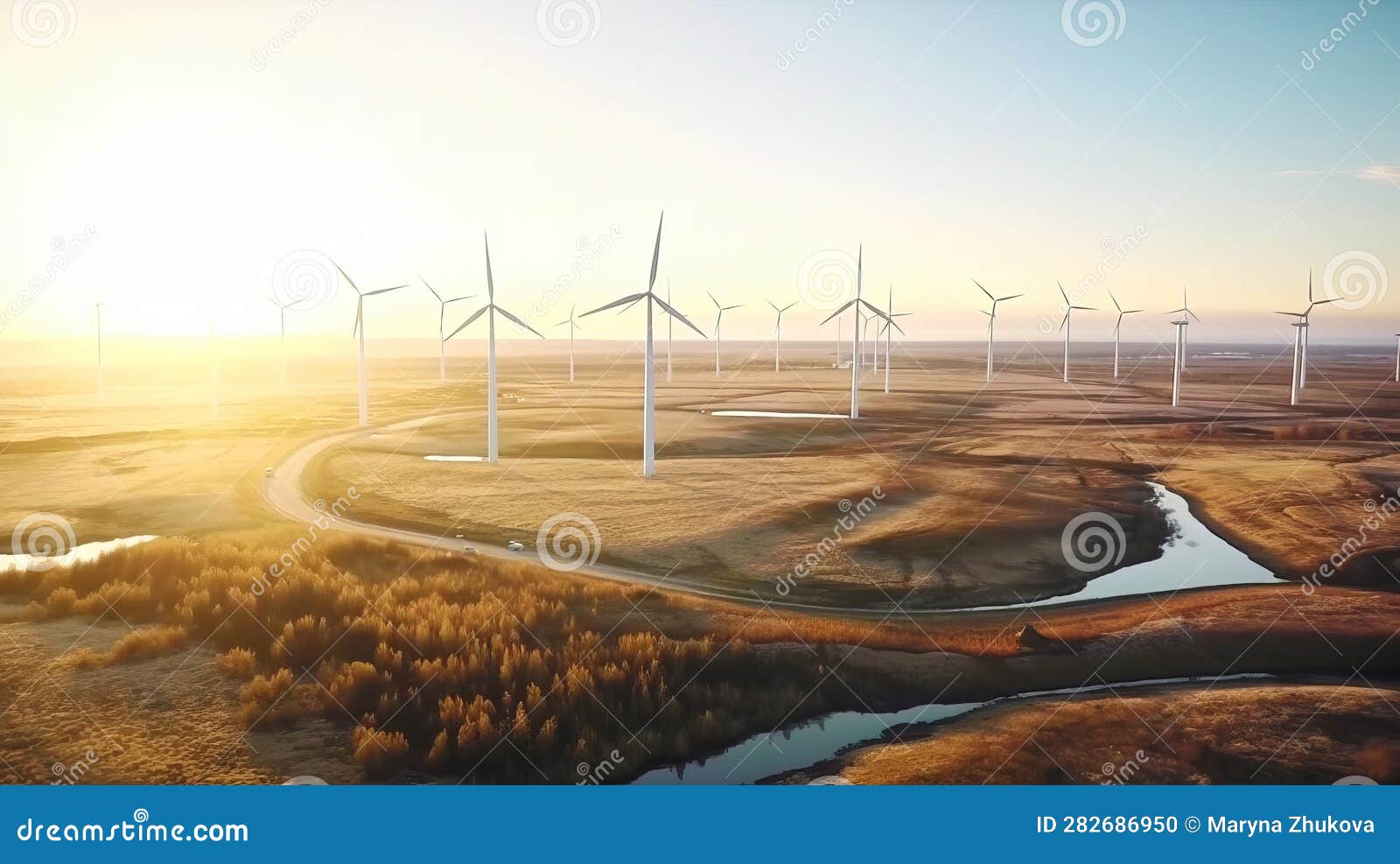 Wind Generator in the Field, Electrical Installation or Windmill for ...