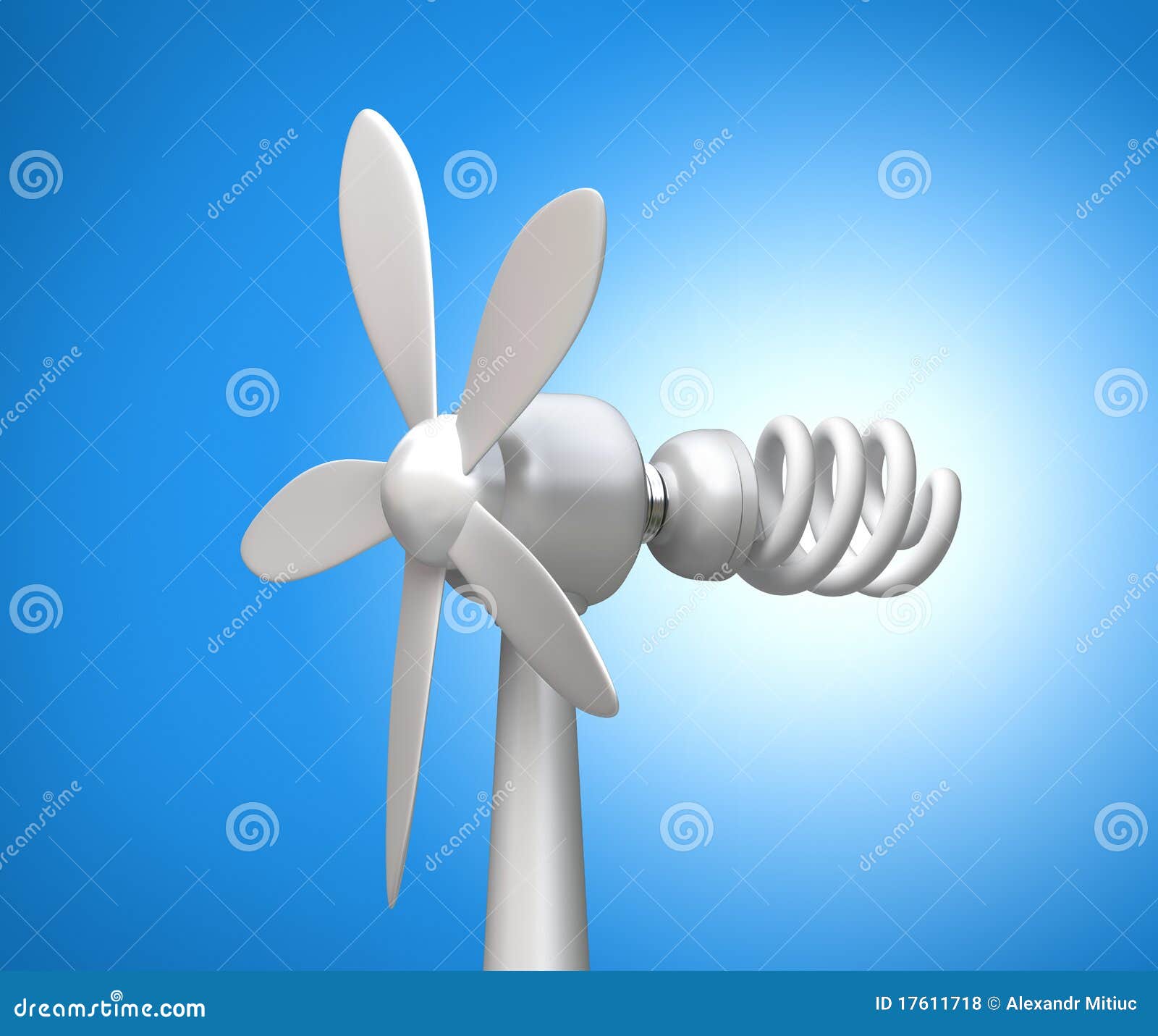 Wind Generator and Modern Lamp Stock Illustration - Illustration of ...