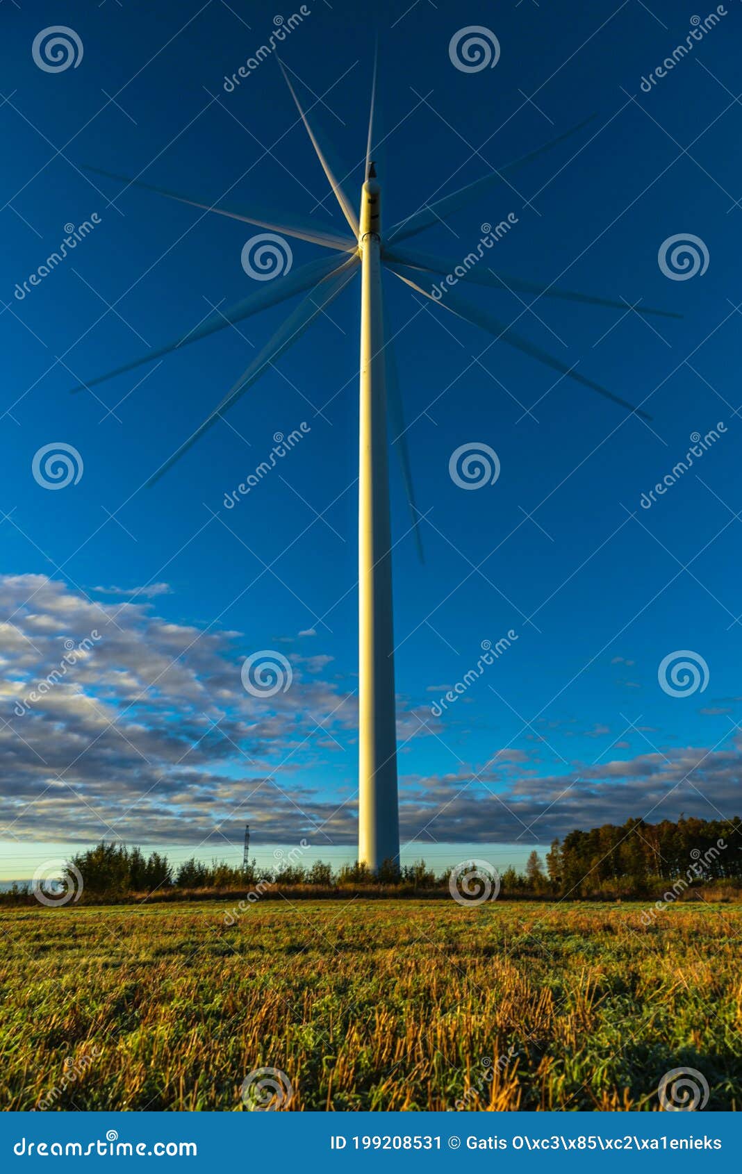 The Wind Generator Rotates in White Stock Image - Image of power ...