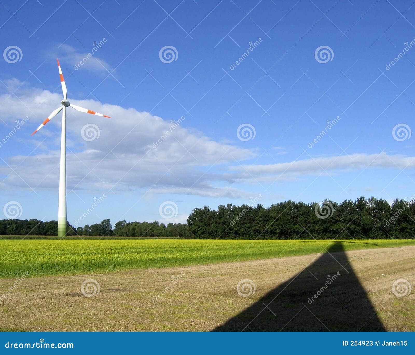 Wind generator and shadow stock image. Image of warming - 254923
