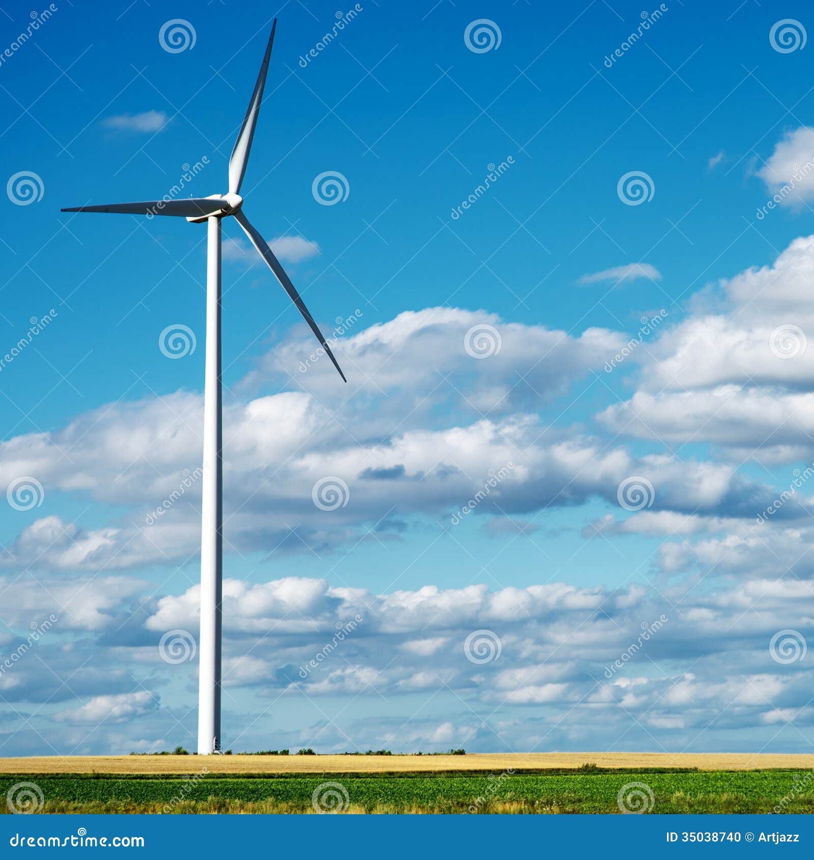 Wind Generator Turbine on Summer Stock Photo - Image of development ...