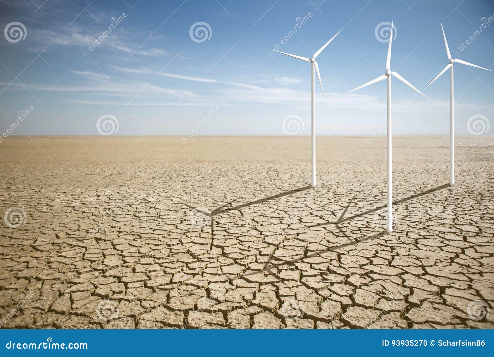 Wind Generators in the Desert. Stock Photo - Image of future, desert ...