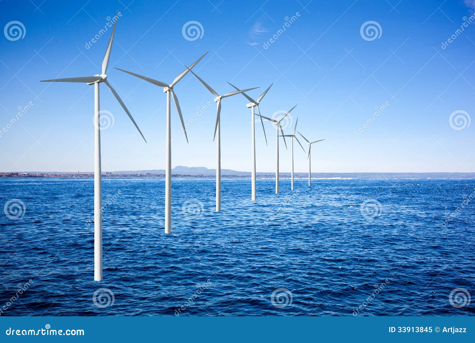 Wind Generators Turbines in Sea Stock Image - Image of equipment, green ...
