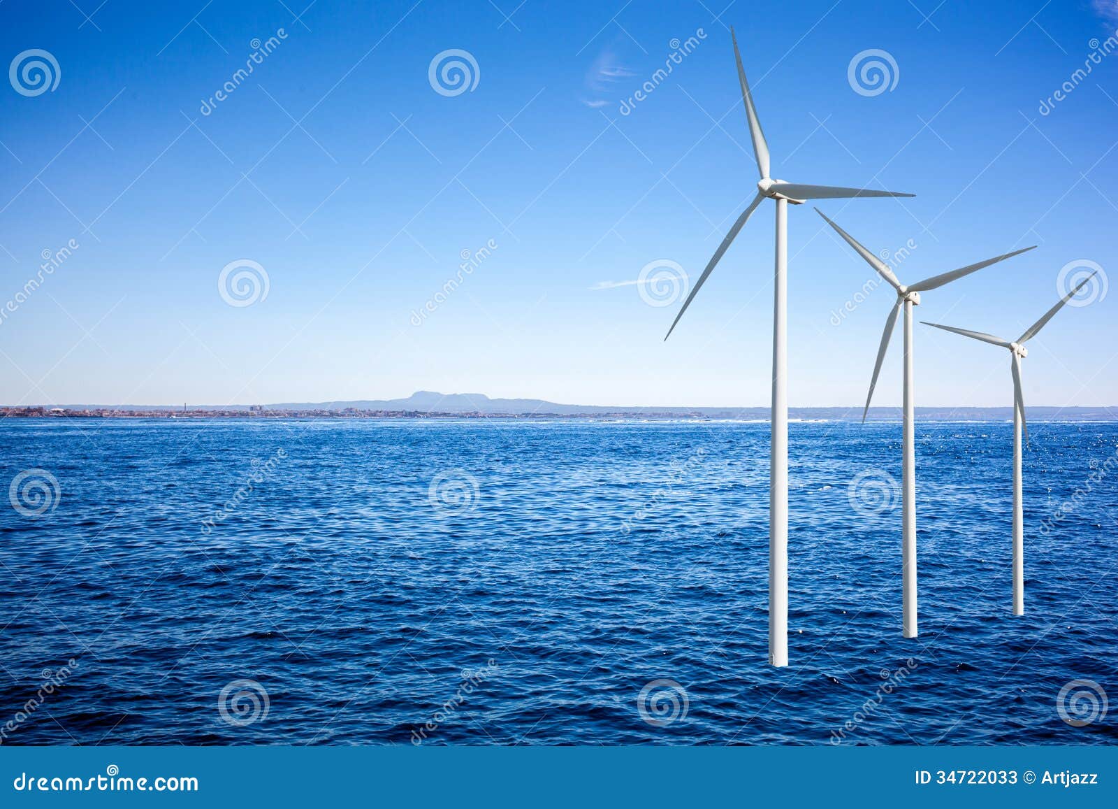 Wind Generators Turbines in Sea Stock Image - Image of baltic ...