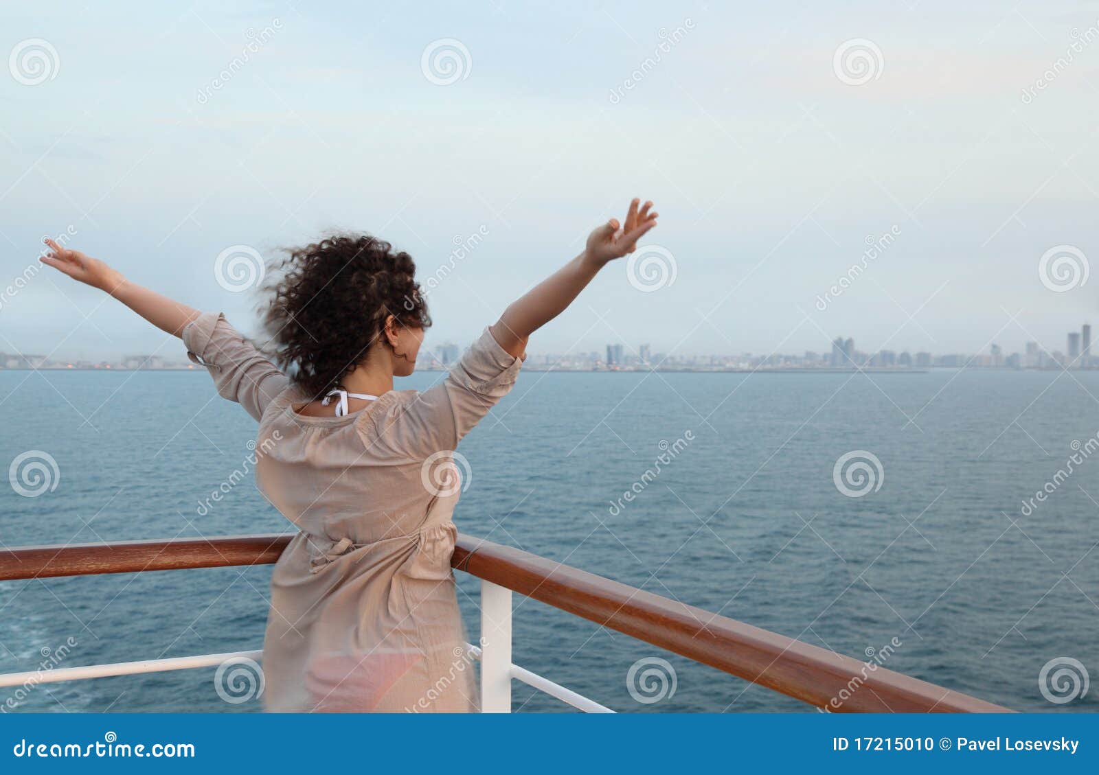 Wind in Girl Face. she Standing on Deck Stock Photo - Image of emirates ...