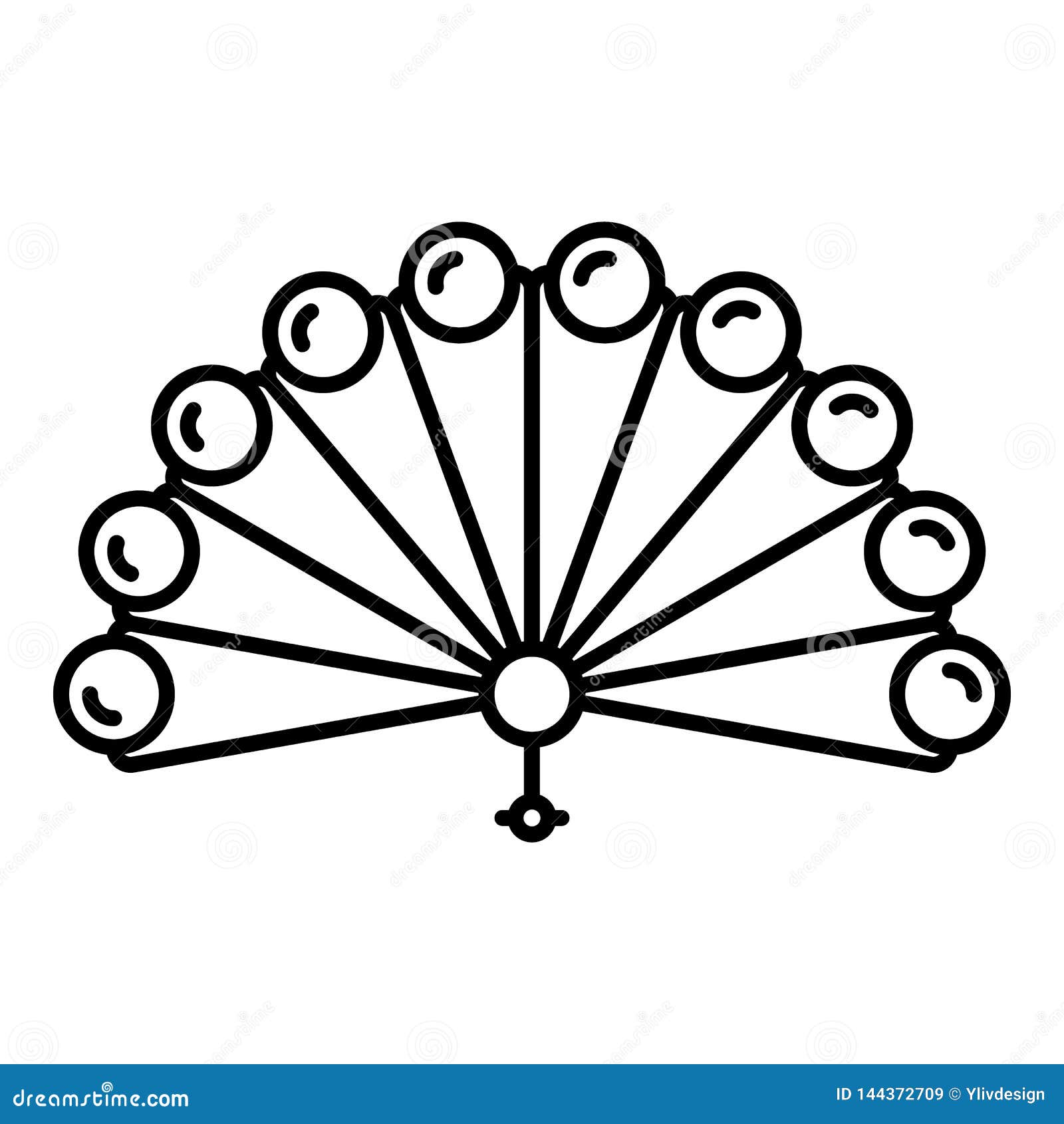 Wind Hand Fan Icon, Outline Style Stock Vector - Illustration of design ...