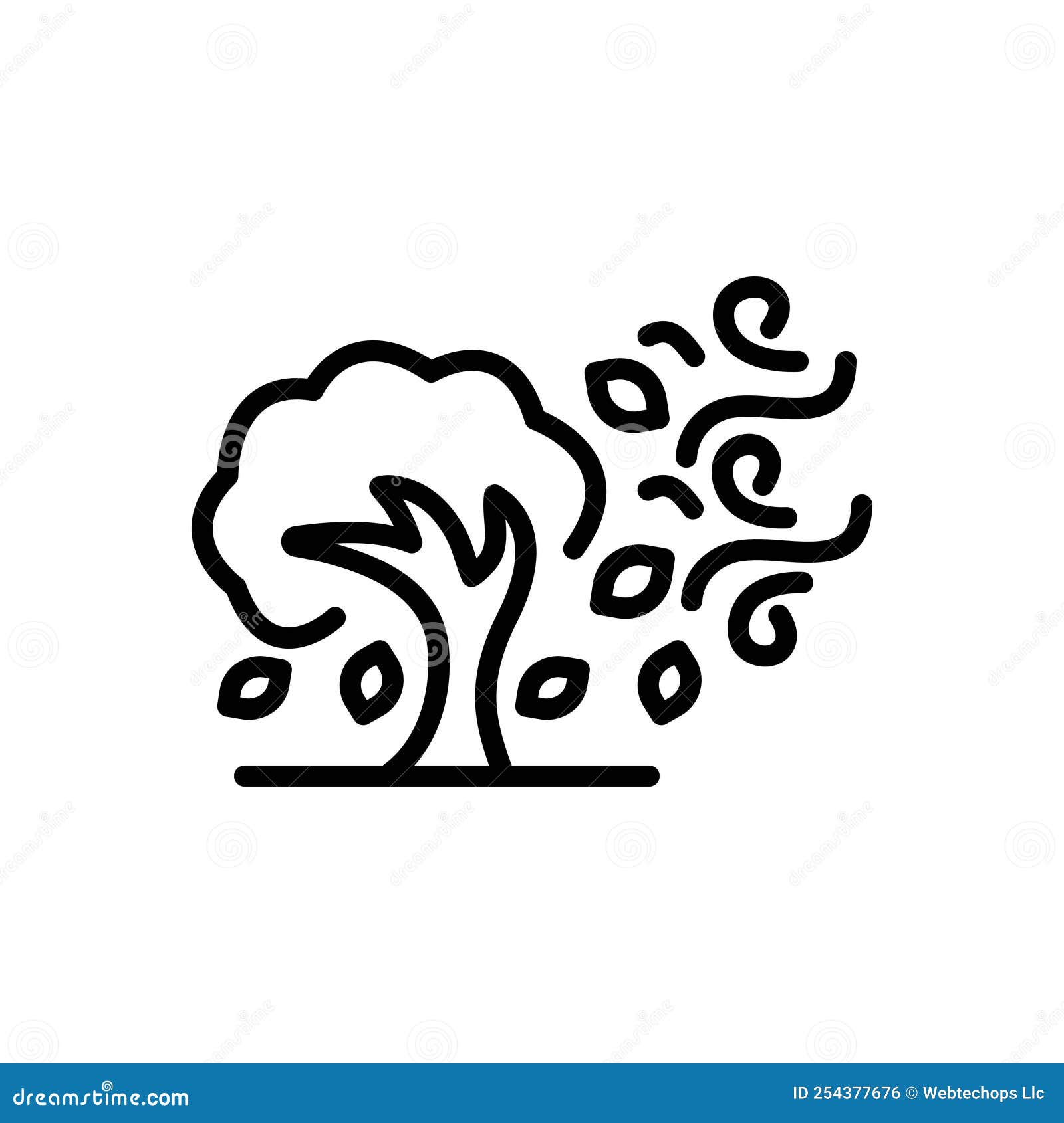 Black Line Icon for Wind, Air and Breeze Stock Illustration ...