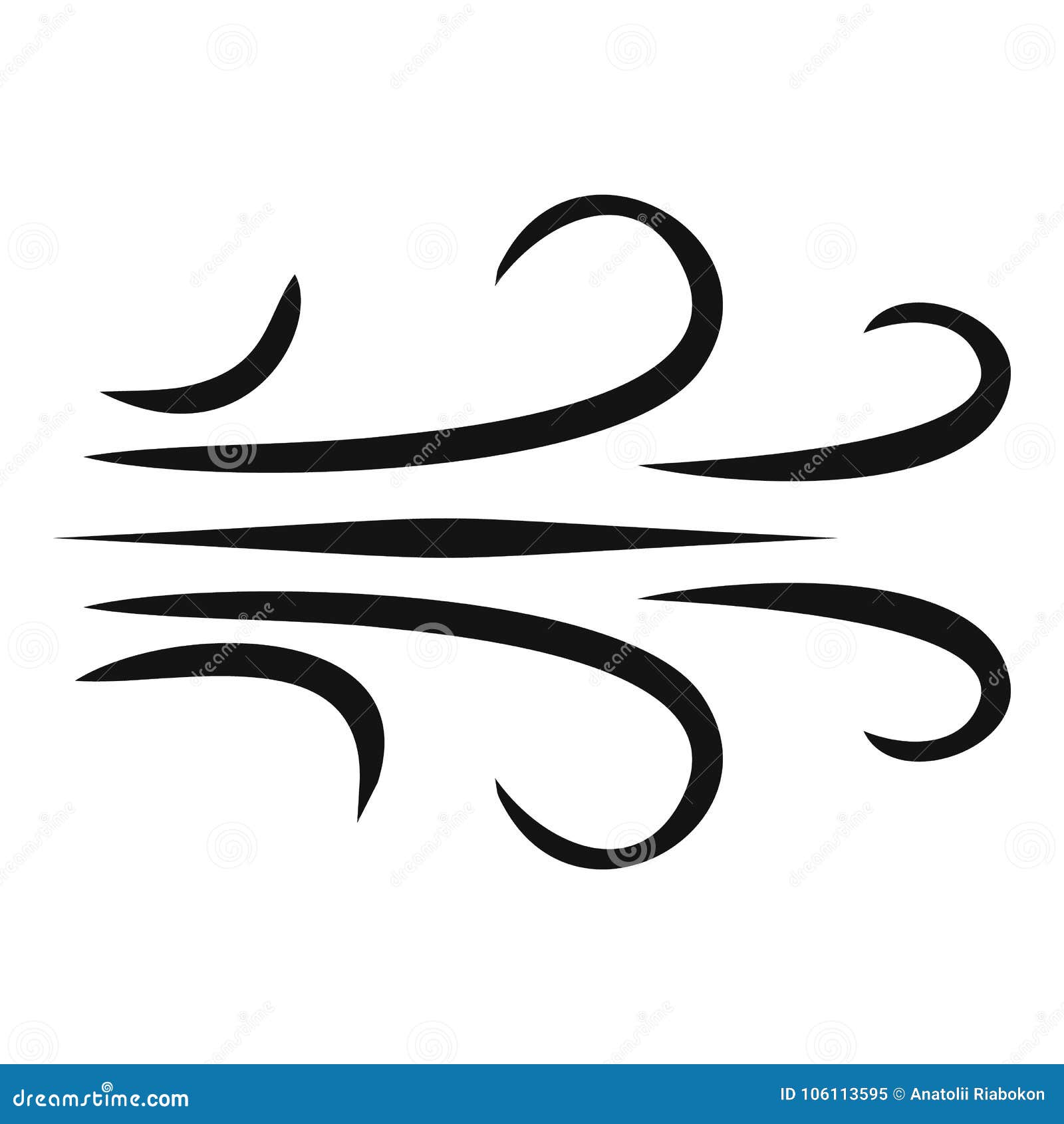 Wind Icon, Simple Black Style Stock Vector - Illustration of cold ...