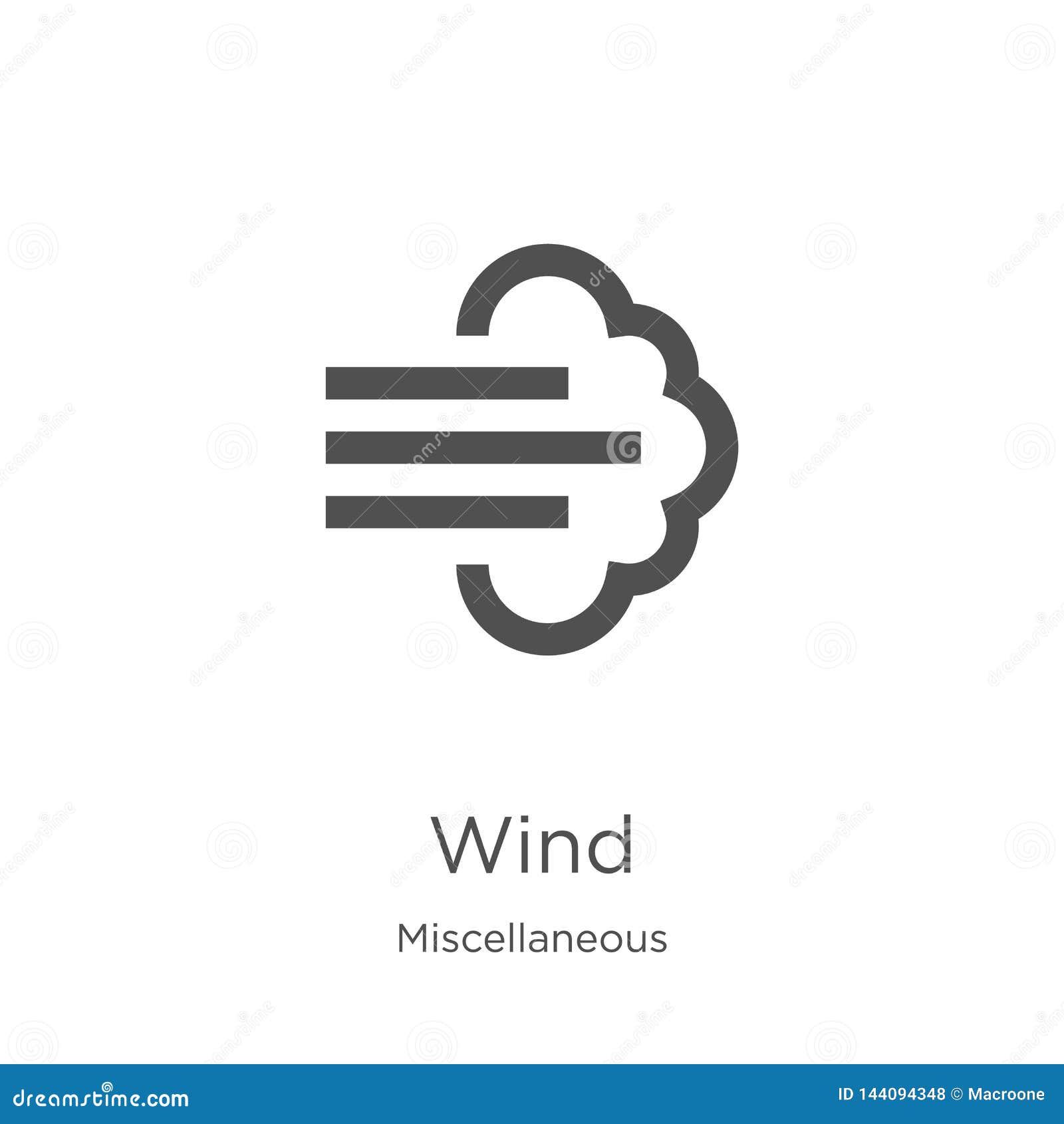 Wind Icon Vector from Miscellaneous Collection. Thin Line Wind Outline ...