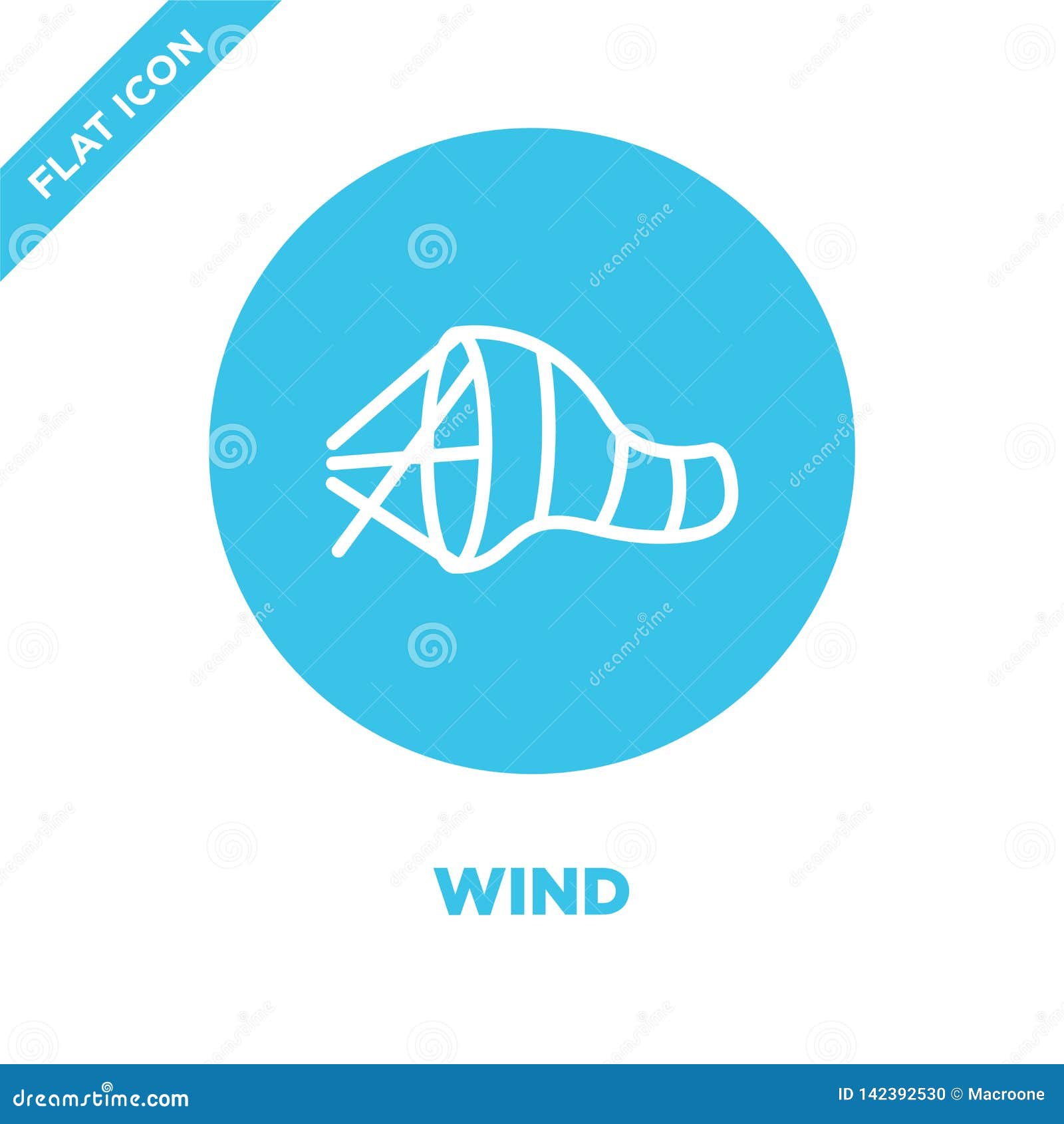 Wind Icon Vector from Weather Collection. Thin Line Wind Outline Icon ...