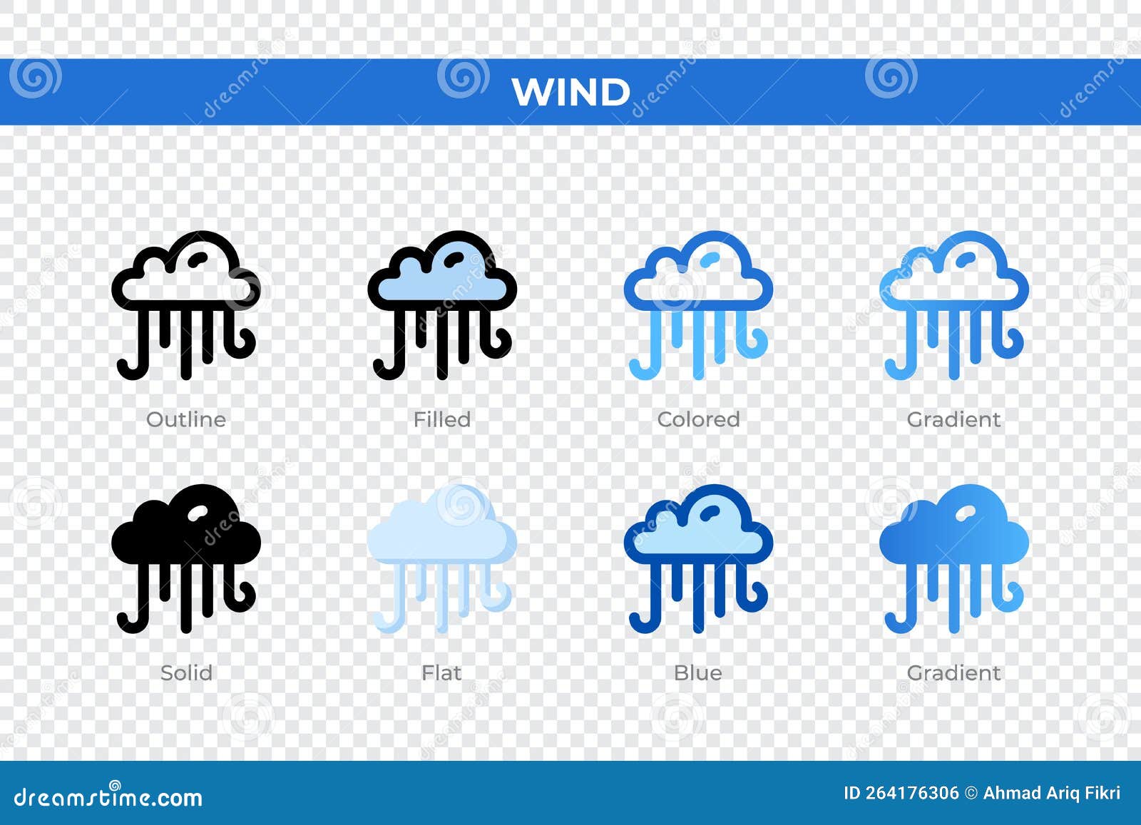 Wind Icons in Different Style. Wind Icons Set. Holiday Symbol ...