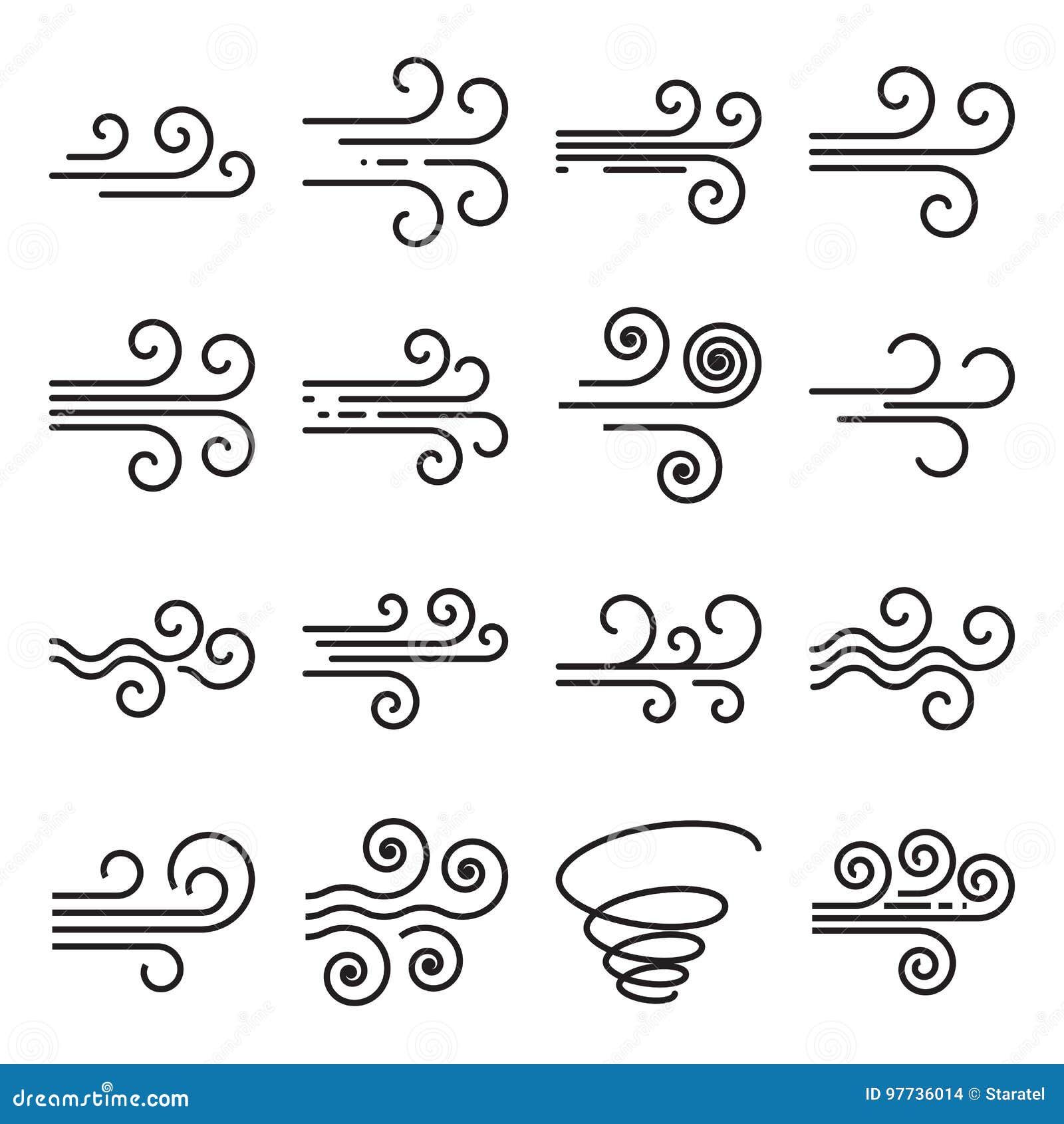 Wind icons vector stock vector. Illustration of speed - 97736014