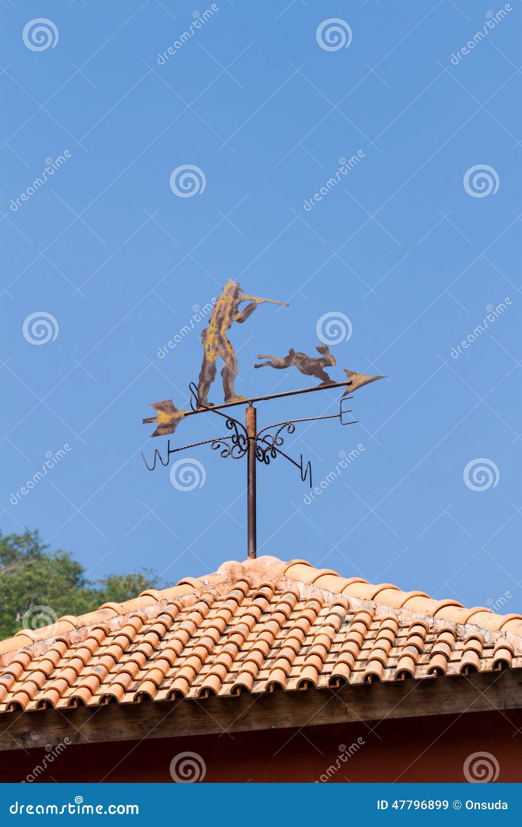 Wind indicator on roof stock image. Image of roof, direction - 47796899