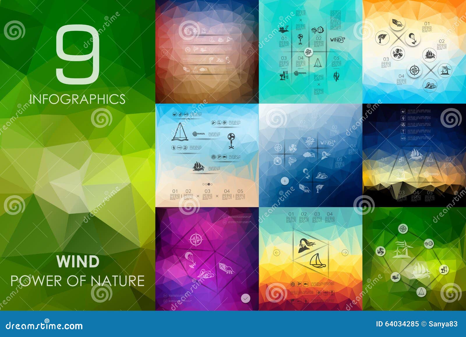 Wind Infographic with Unfocused Background Stock Vector - Illustration ...