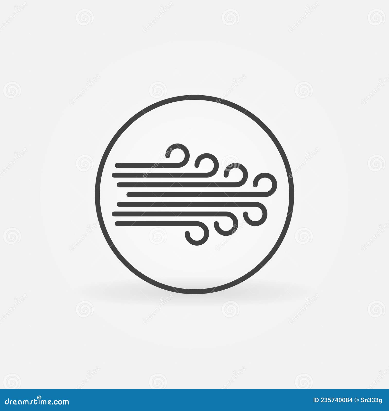 Wind Inside Circle Vector Concept Icon in Outline Style Stock Vector ...