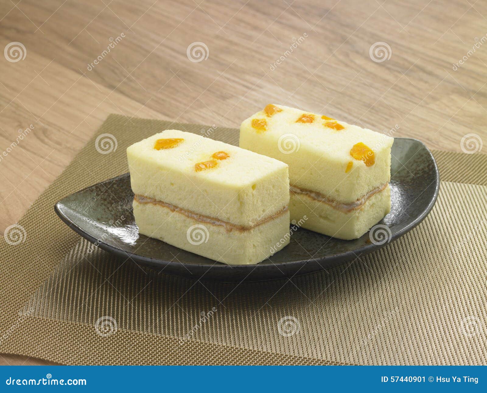 Wind Japanese-style Rectangular Cake Yolk Salted Stock Image - Image of ...