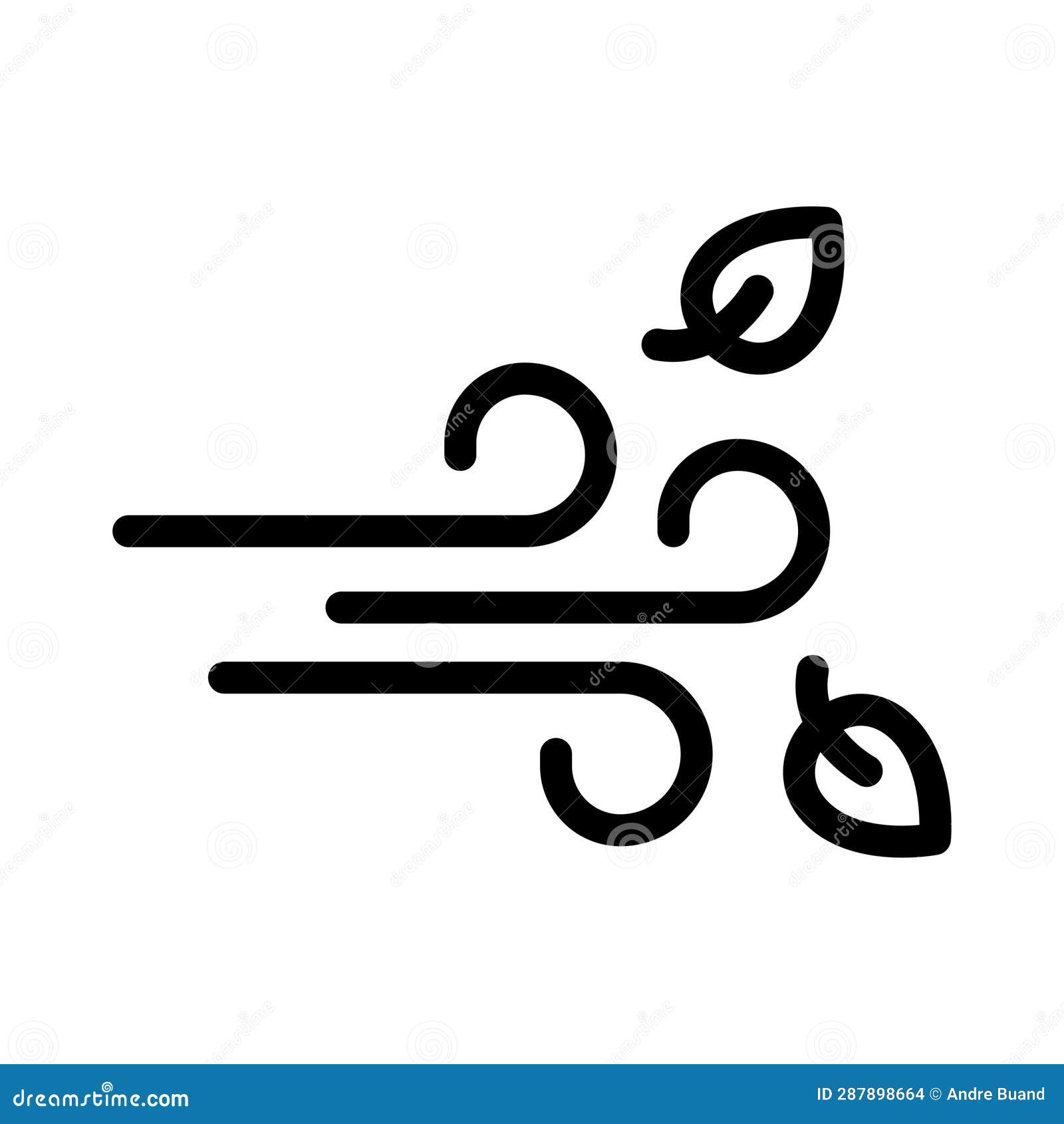 Wind Line Icon Illustration Vector Graphic Stock Vector - Illustration ...