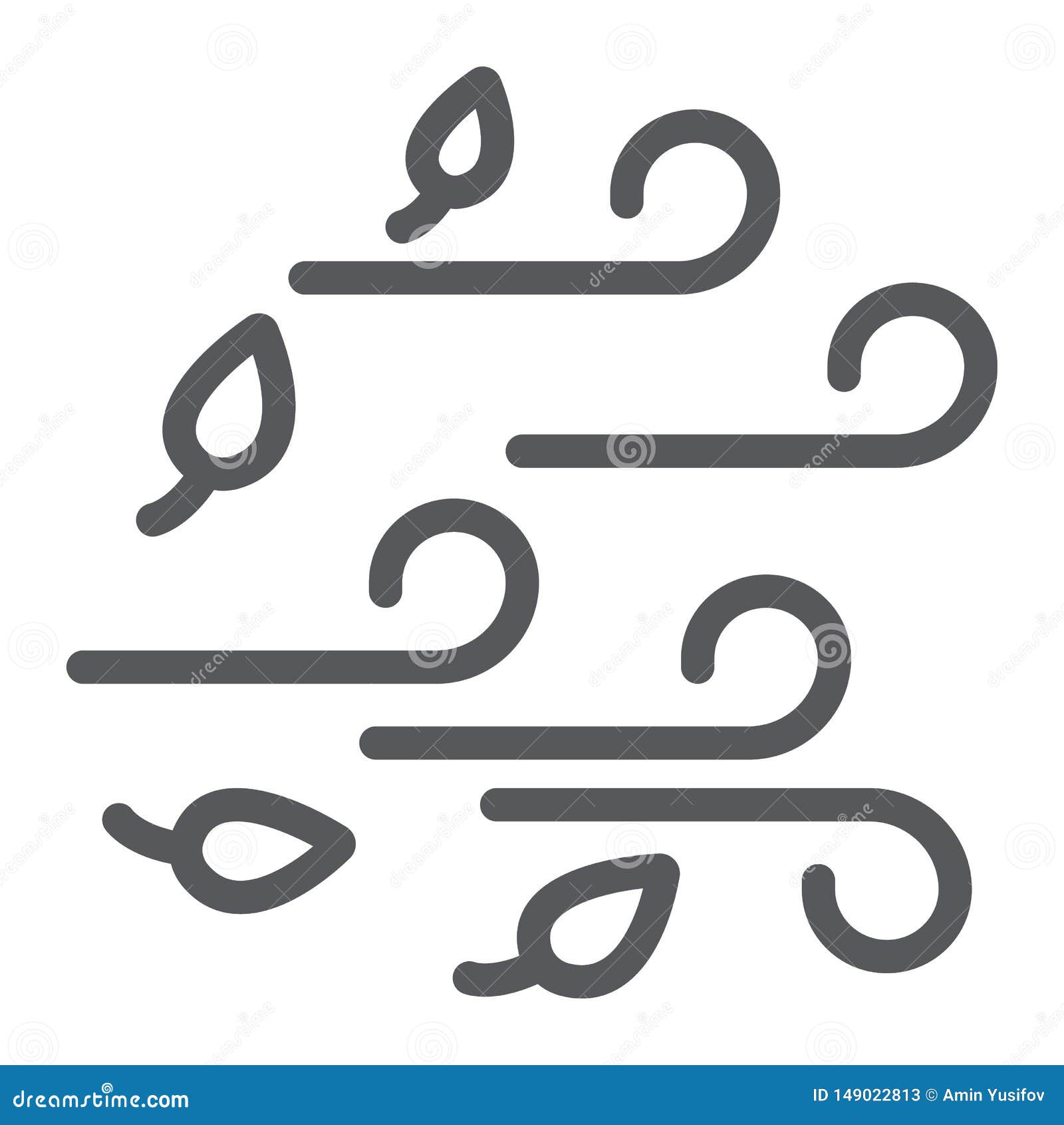 Wind Line Icon, Weather and Climate, Windy Sign, Vector Graphics, a ...