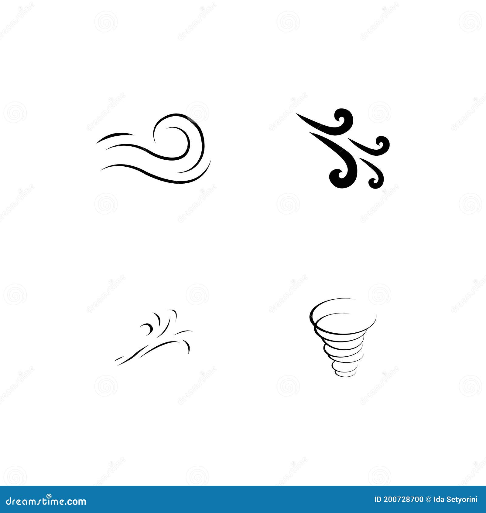Wind Logo Concept On Black Design Background Stock Image ...