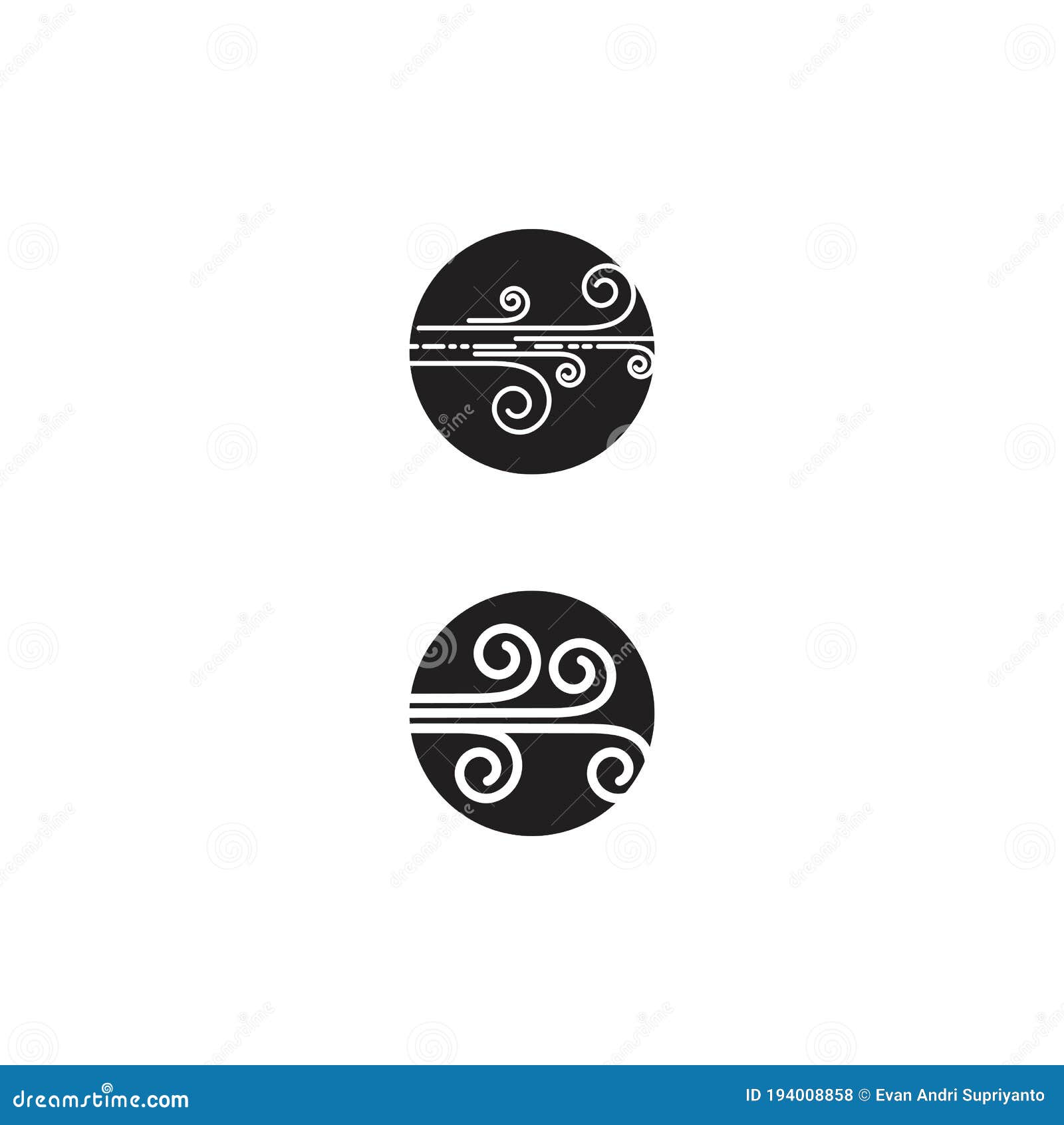 Wind Logo Concept On Black Design Background Stock Image ...