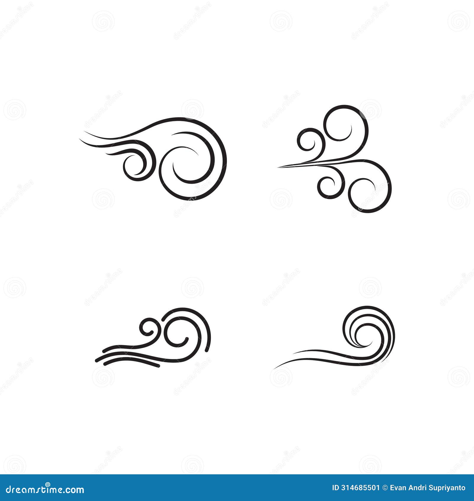 Wind Logo Vector Symbol Design Stock Vector - Illustration of blowing ...